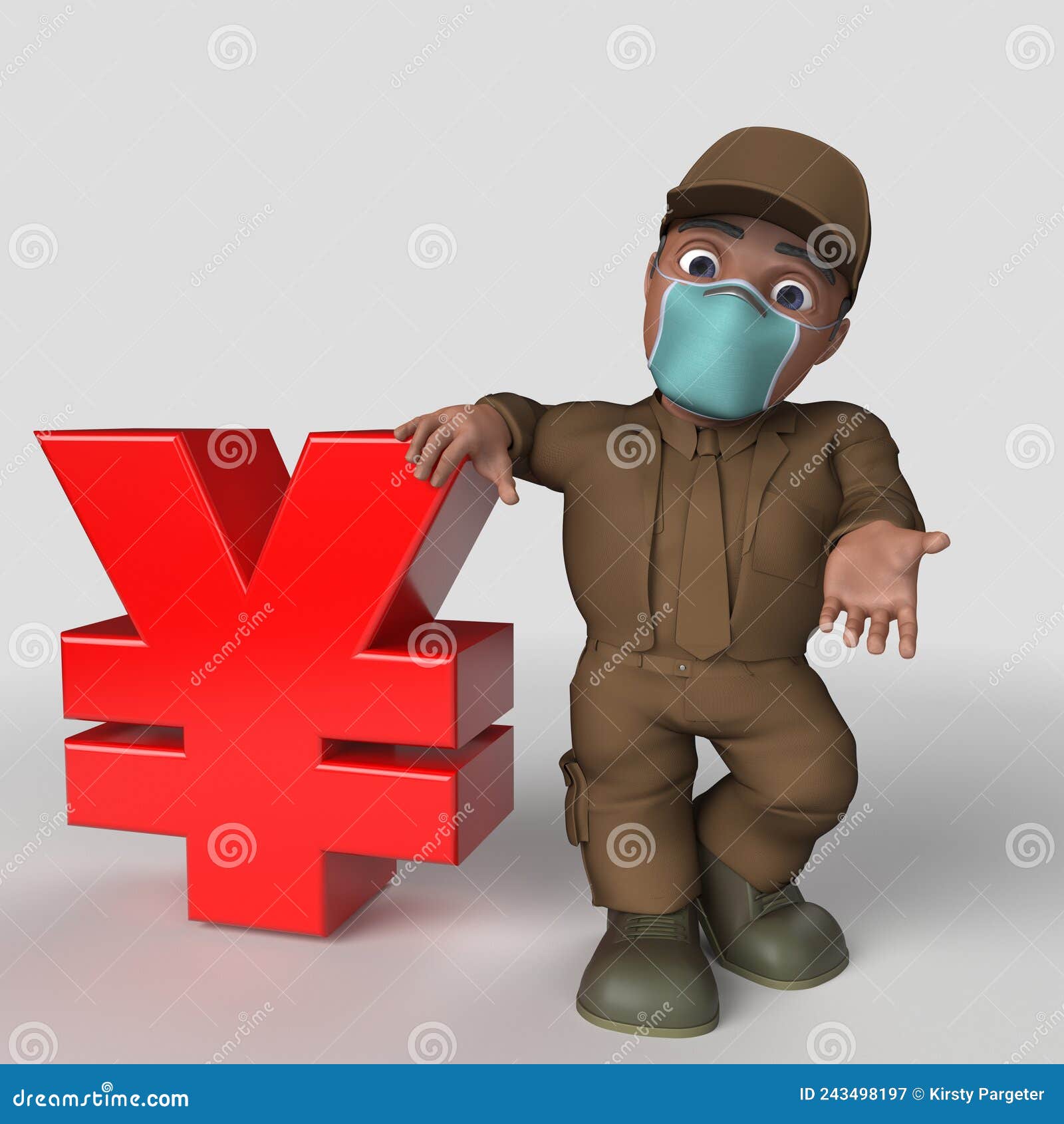 3D Cartoon Delivery Driver stock illustration. Illustration of icon ...