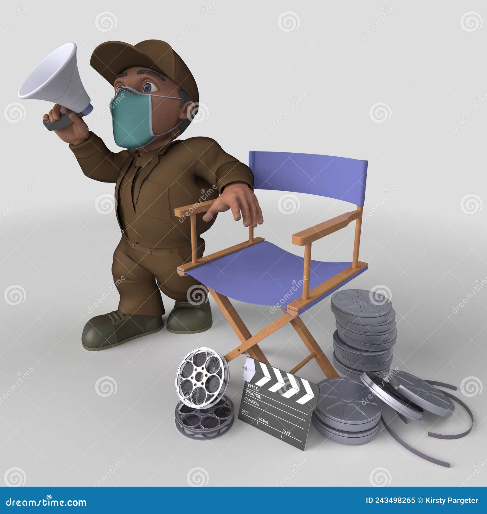 3D Cartoon Delivery Driver stock illustration. Illustration of ...