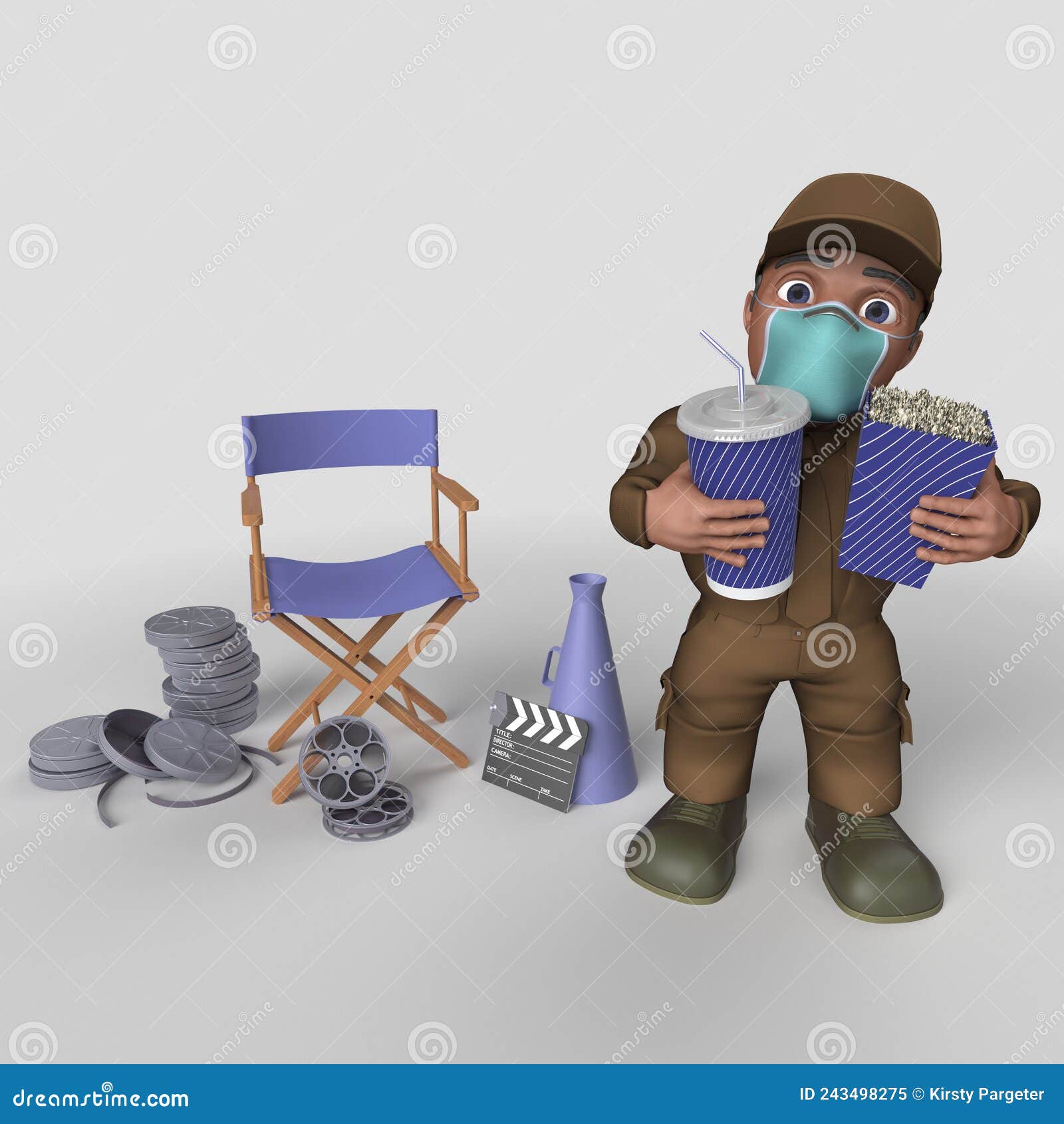 3D Cartoon Delivery Driver stock illustration. Illustration of person ...