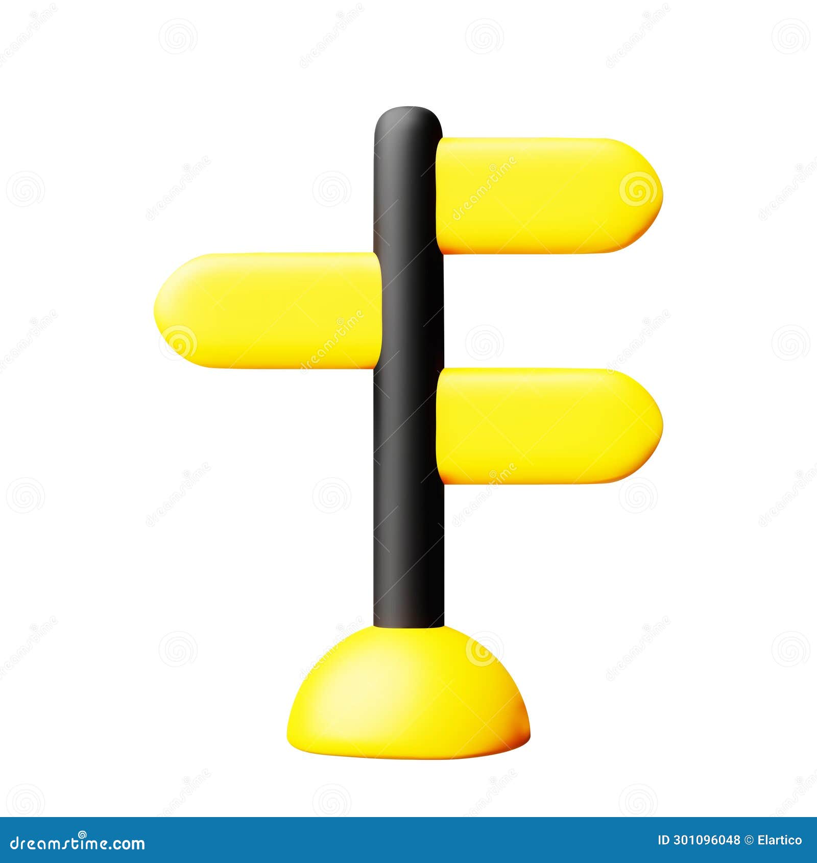 3D Cartoon Direction Sign of Road Pointing in Opposite Direction ...