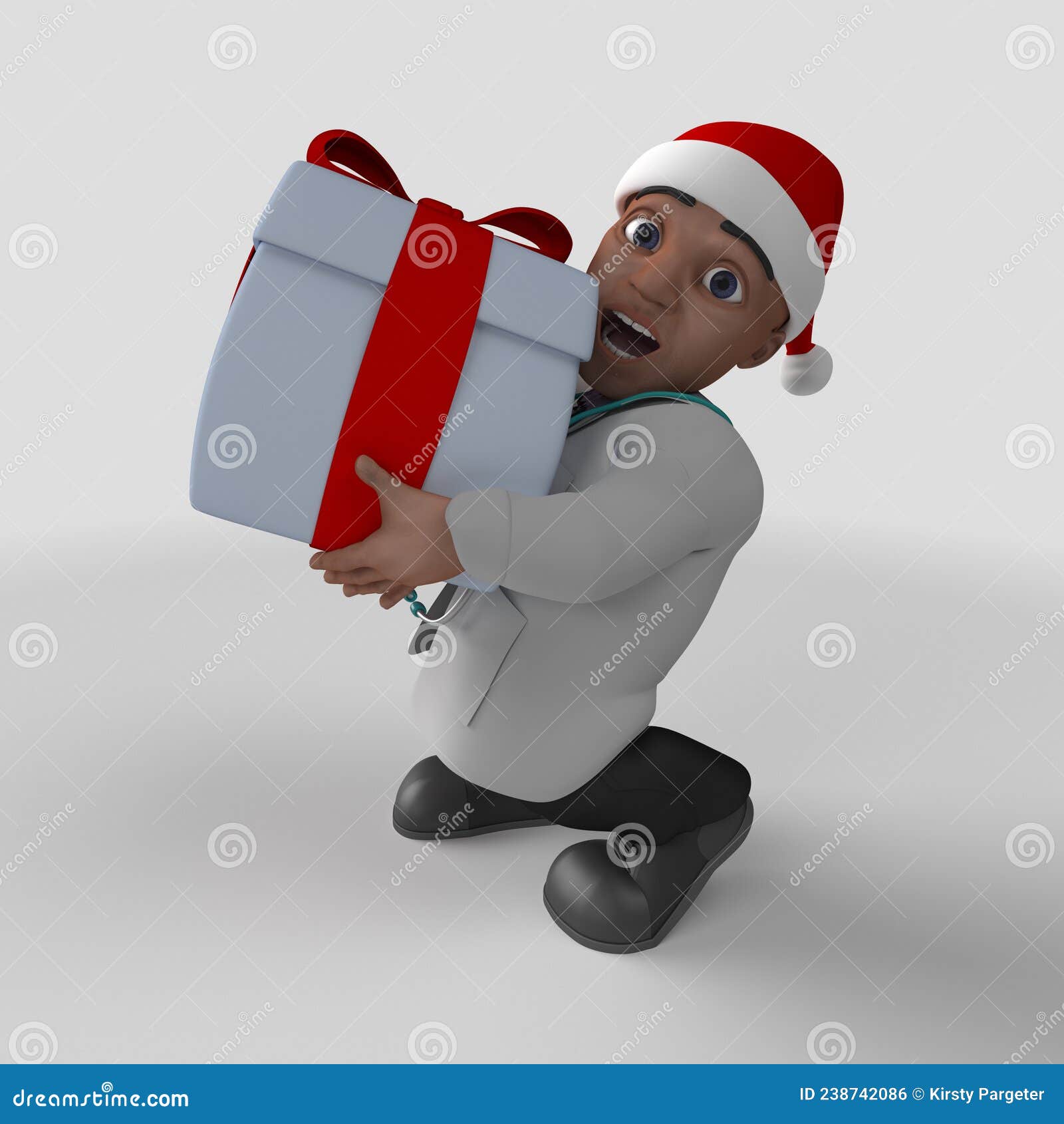 3D Cartoon Doctor Character Stock Illustration - Illustration of santa ...
