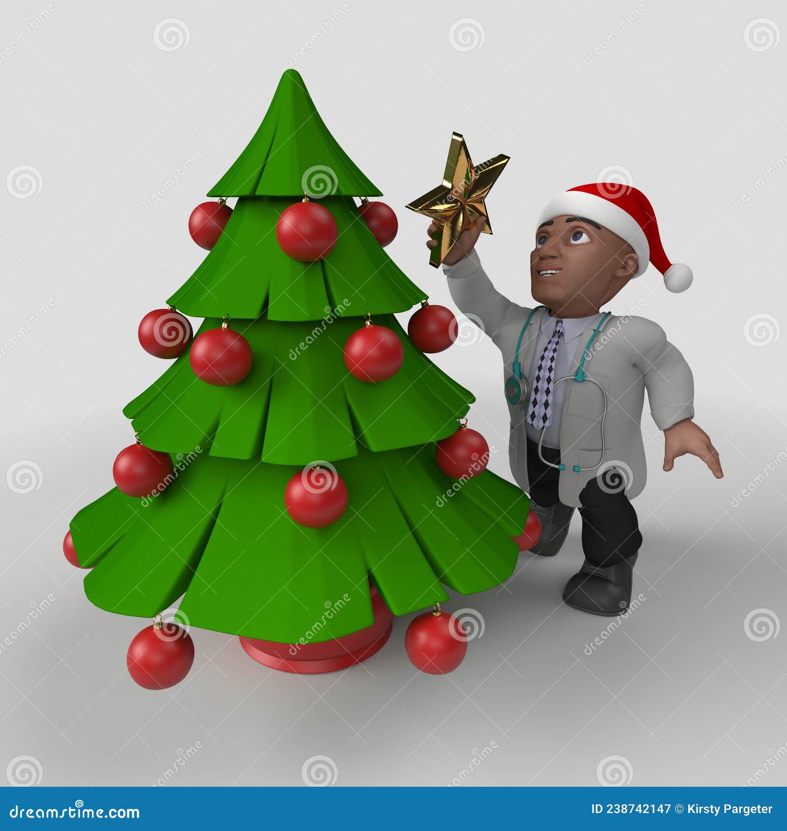 3D Cartoon Doctor Character Stock Illustration - Illustration of santa ...