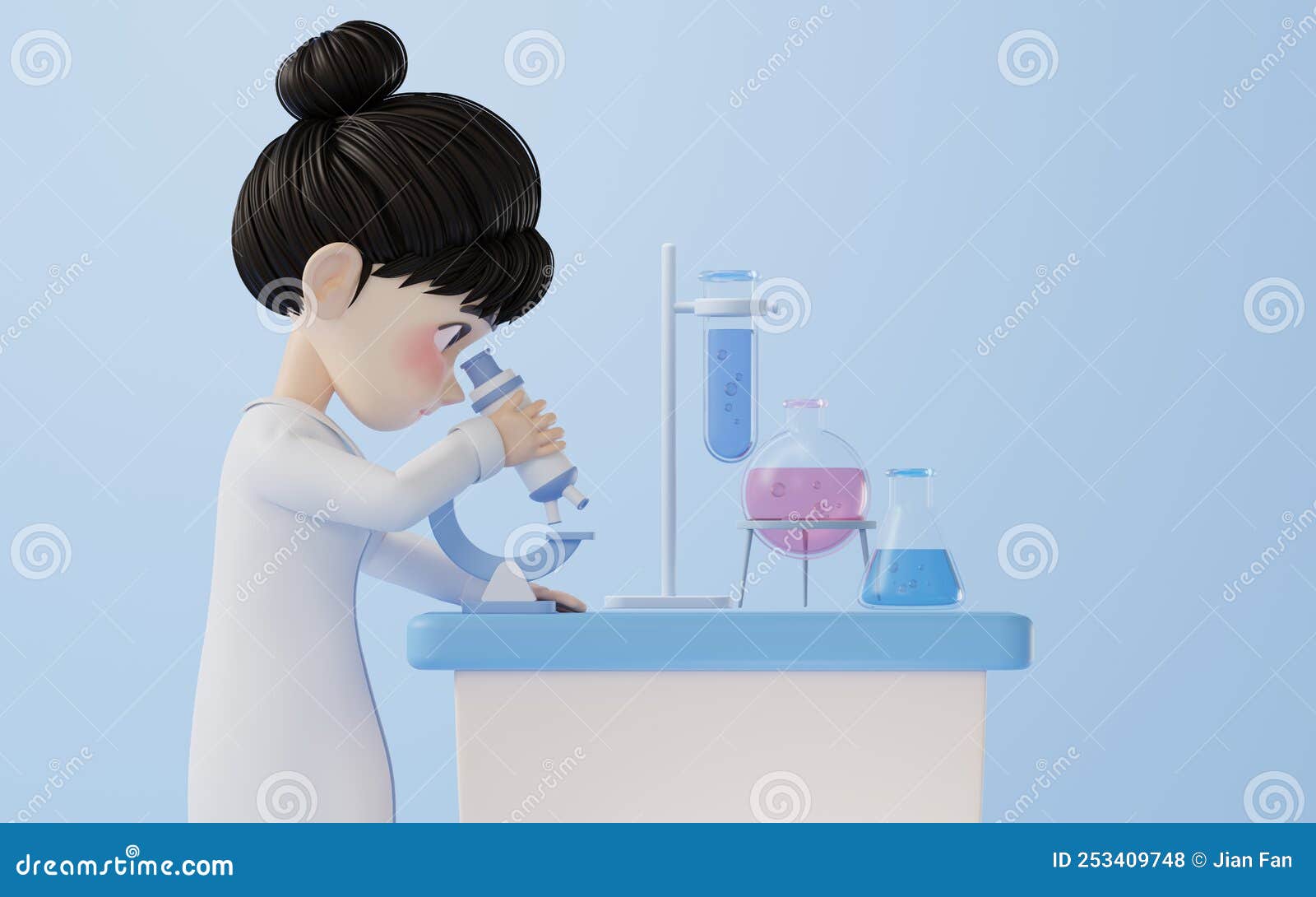 Researcher With Microscope Vector Illustration. Cartoon Male Scientist ...