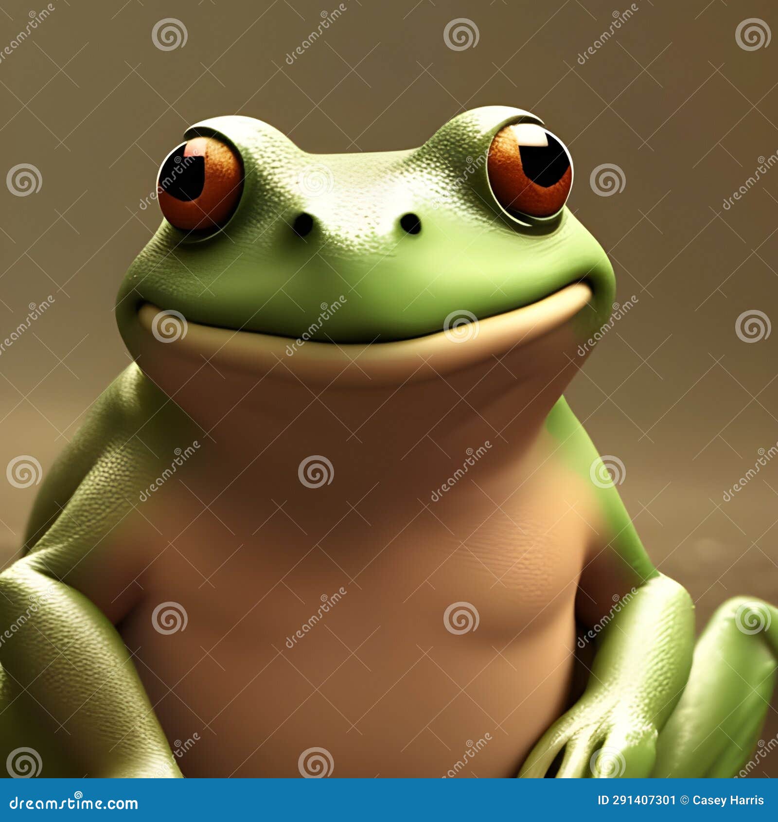 3D cartoon frog stock illustration. Illustration of flower - 291407301