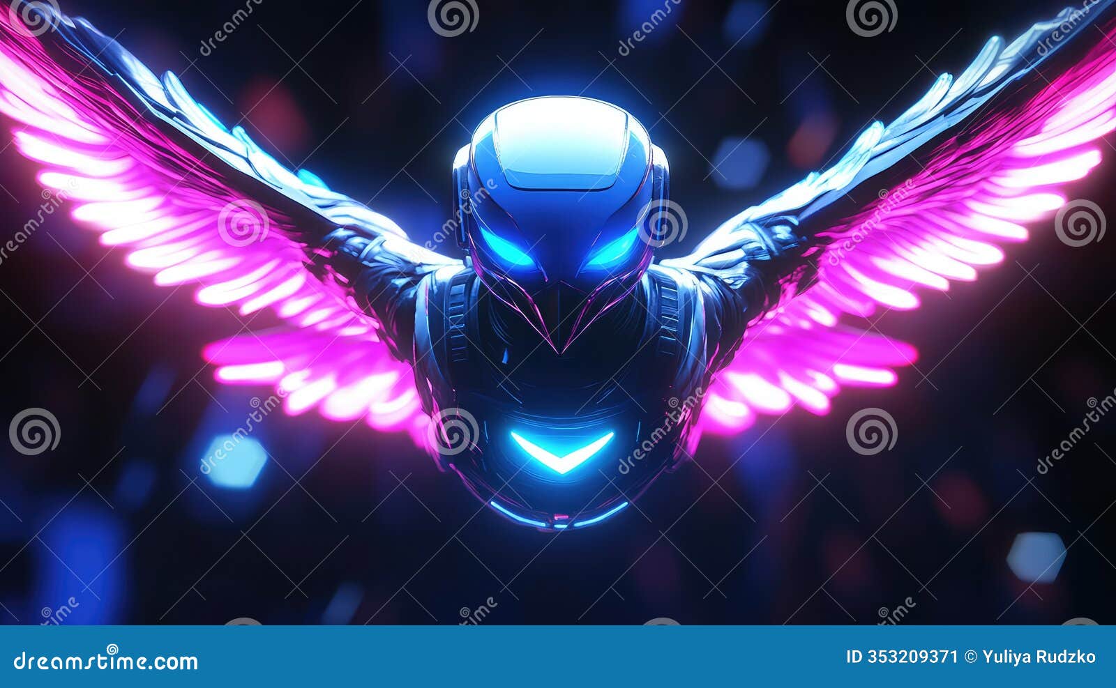 3D Cartoon Game Character Flying with Glow Effect Stock Illustration ...