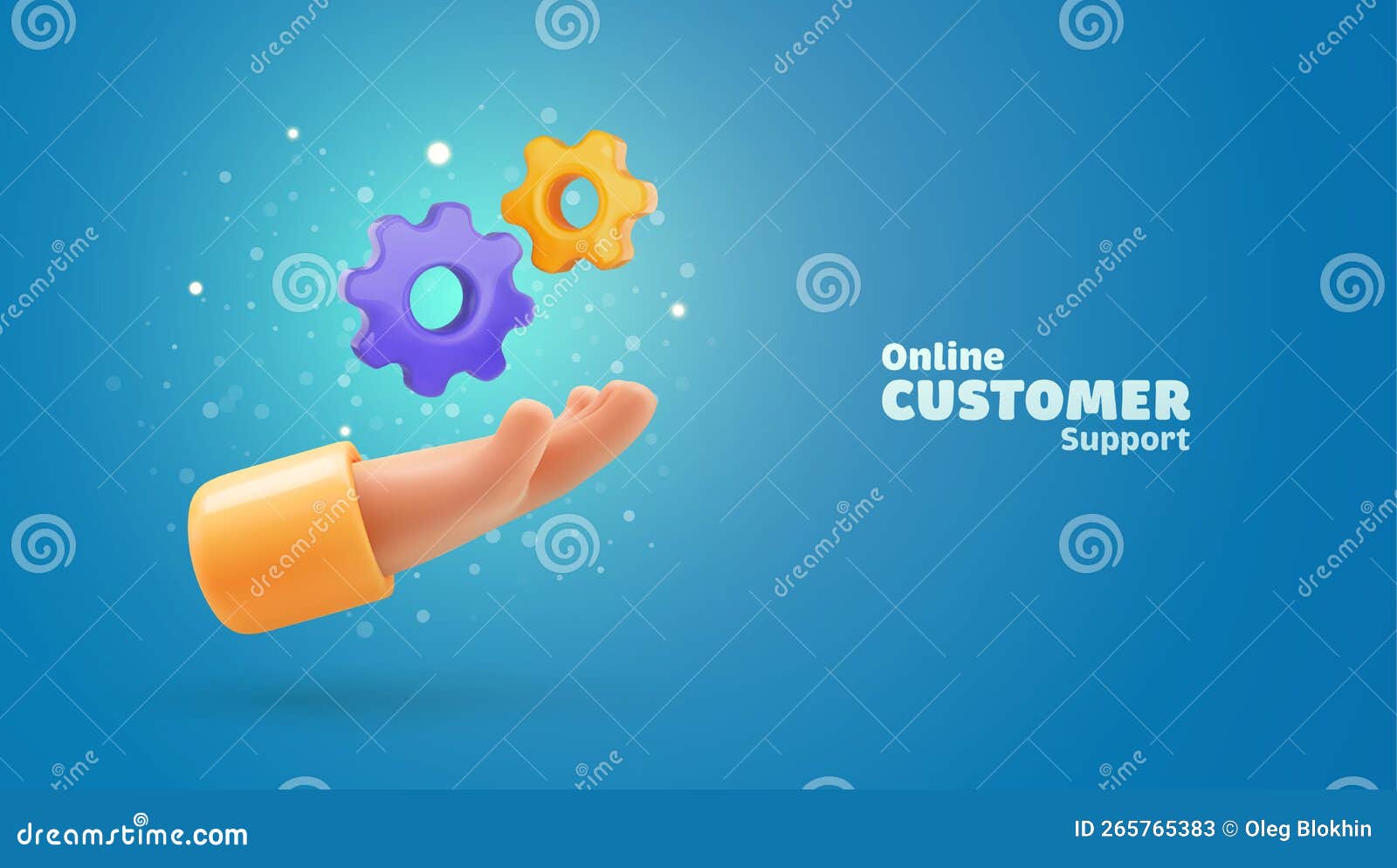 3d Cartoon Hand Holding Cog Wheels Vector Illustration. Customer ...