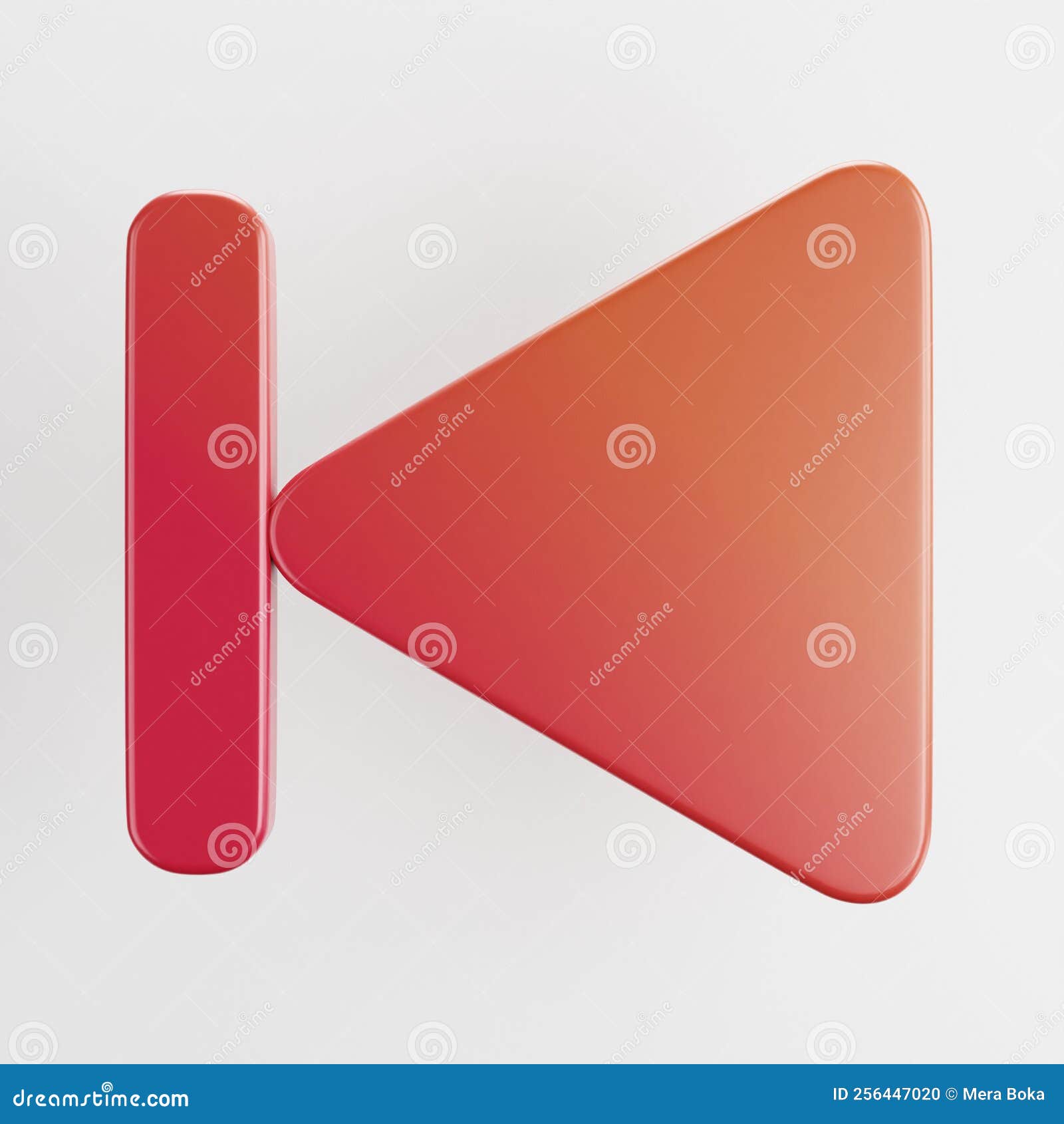 A 3D Cartoon Icon or Emblem of a Backwards or Rewind or Scrub Back ...