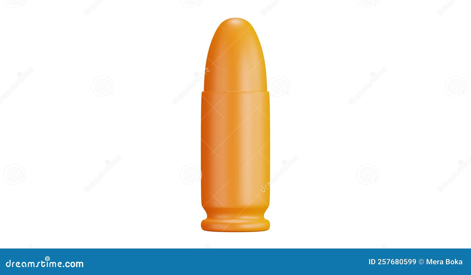 A 3D Cartoon Icon or Emblem of a Bullet or Projectile Stock ...