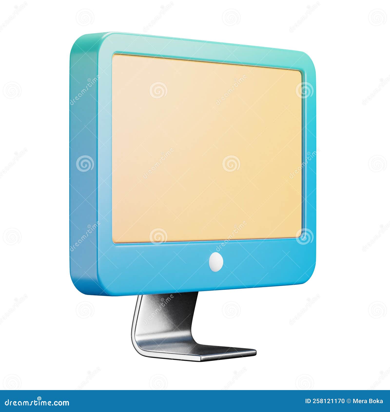 A 3D Cartoon Icon or Emblem of a Computer or Desktop Stock Illustration ...