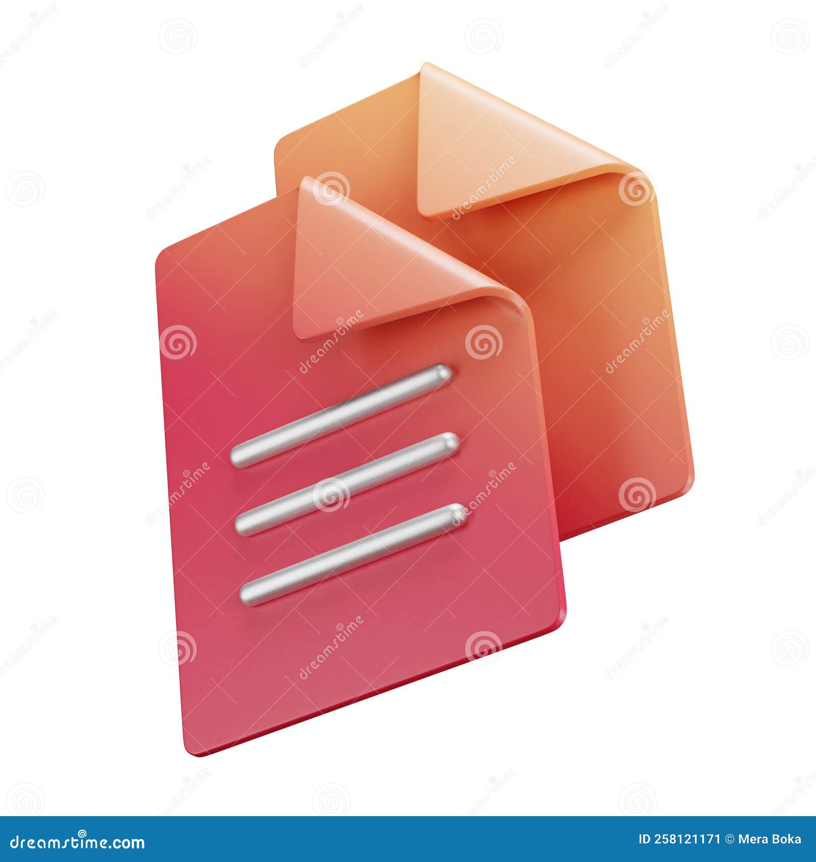 A 3D Cartoon Icon or Emblem of a Copy or Document or Duplicate Stock ...