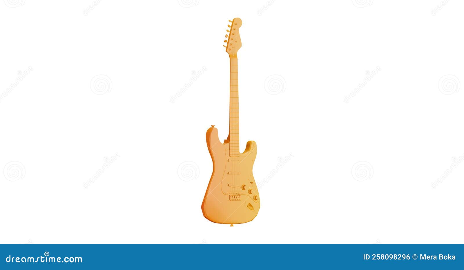 A 3D Cartoon Icon or Emblem of a Electric Guitar Stock Illustration - Illustration of acoustic ...