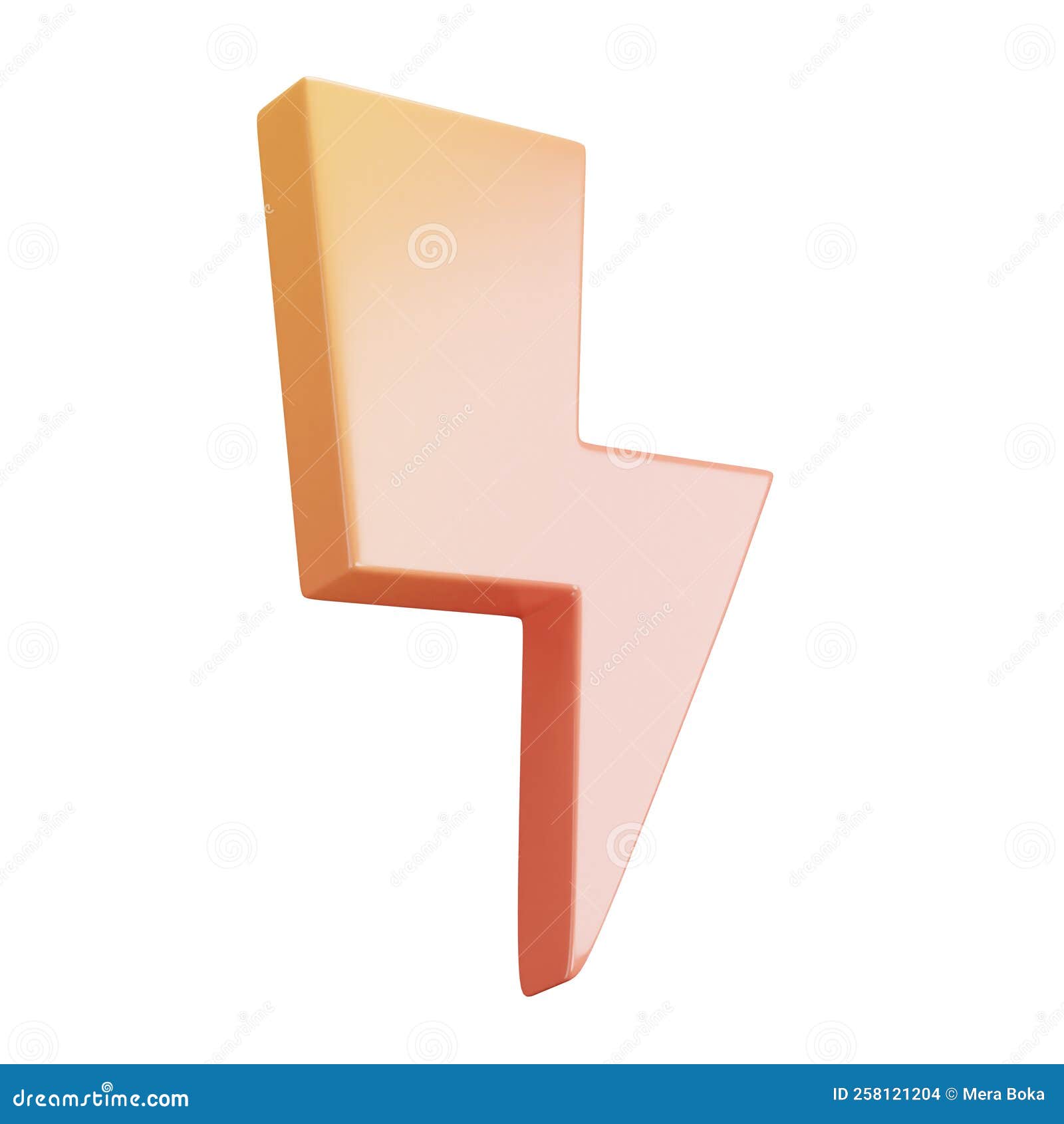 A 3D Cartoon Icon or Emblem of a Flash or Thunder or Quick Stock ...
