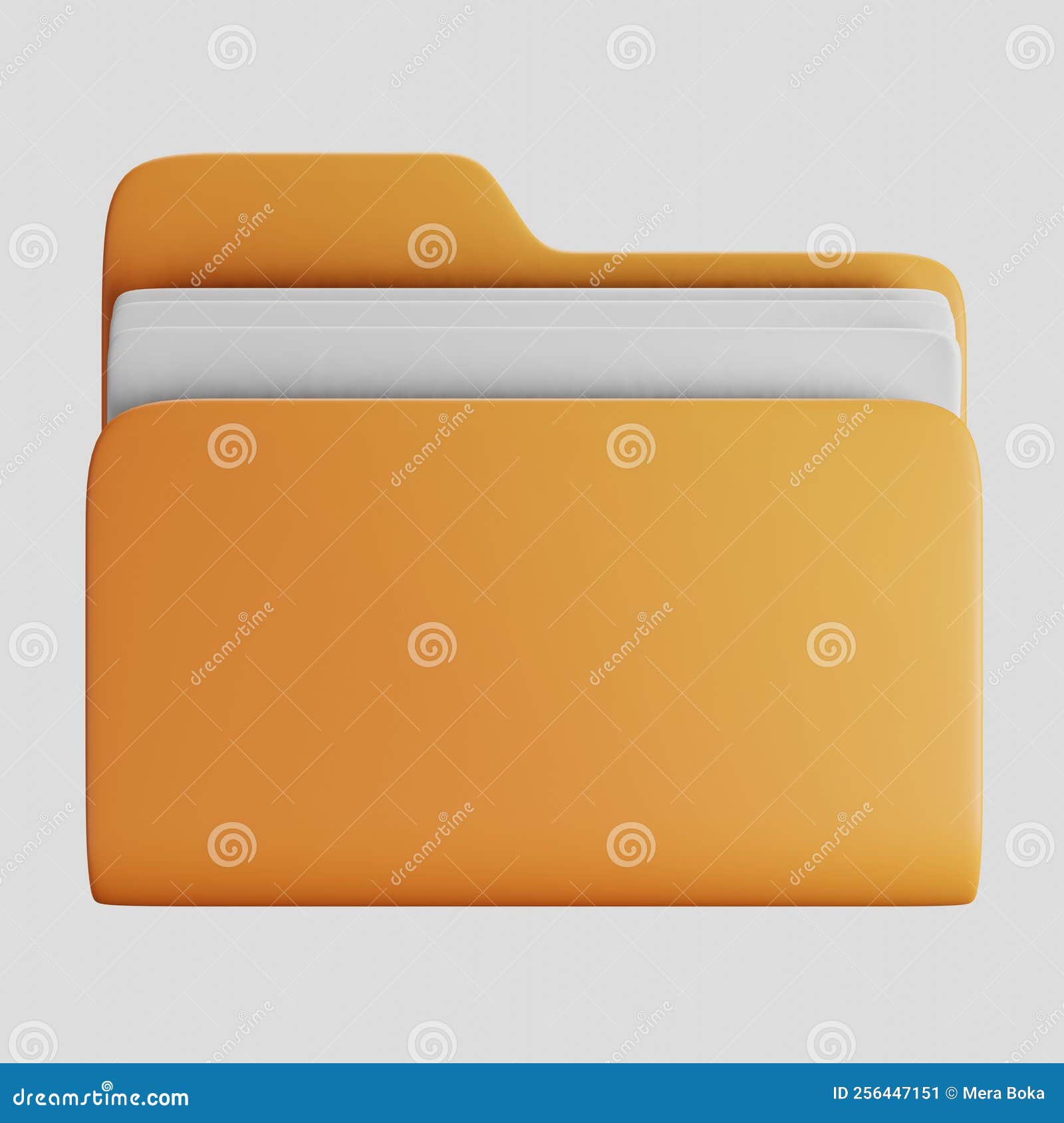 A 3D Cartoon Icon or Emblem of a Folder with Files on a Computer Stock ...