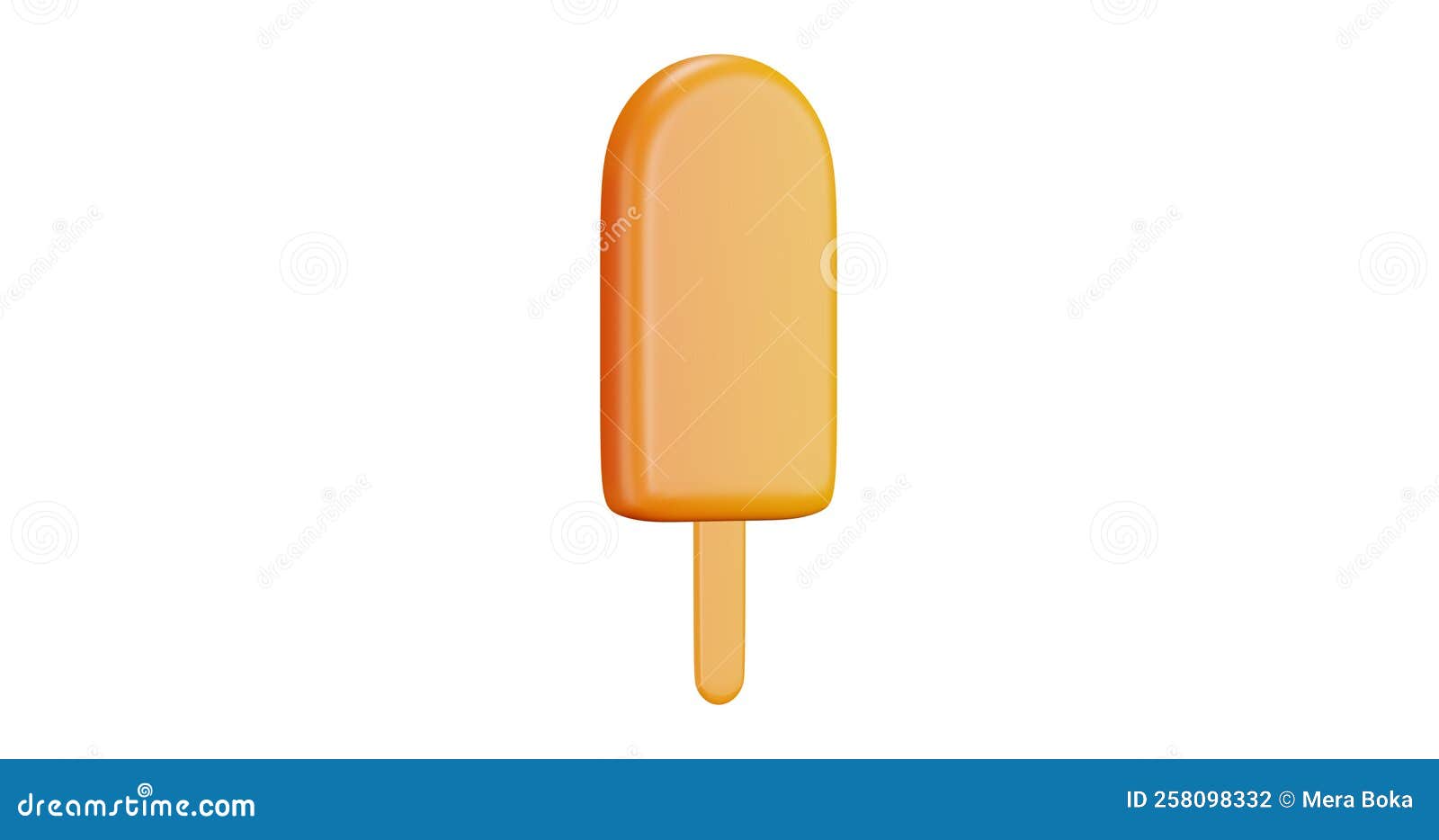 A 3D Cartoon Icon or Emblem of a Ice Lolly Stock Illustration ...