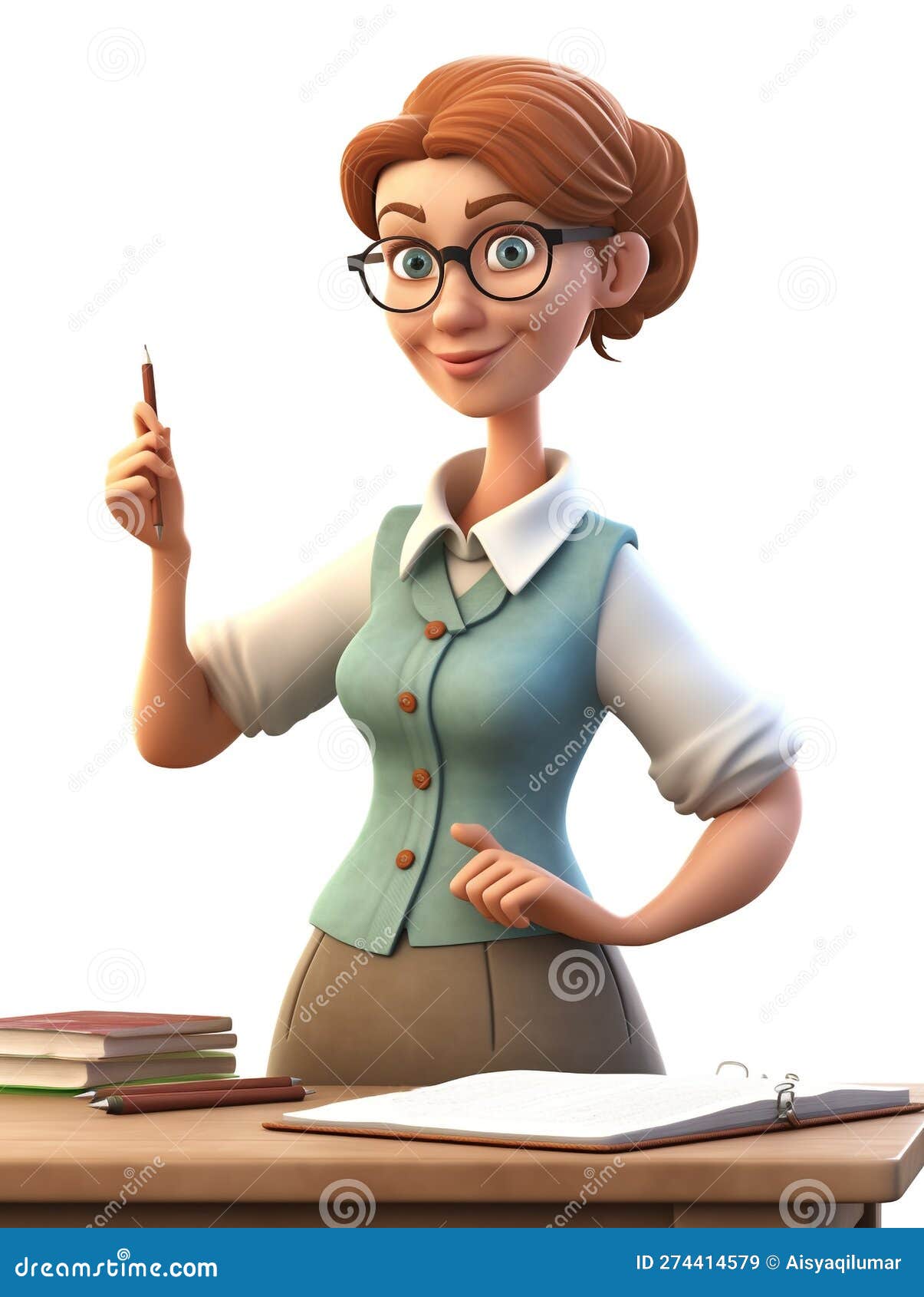 3D Cartoon Illustration Showing a Teacher Teaching in the Classroom ... 3D Cartoon Illustration Showing a Teacher Teaching in the Classroom ...