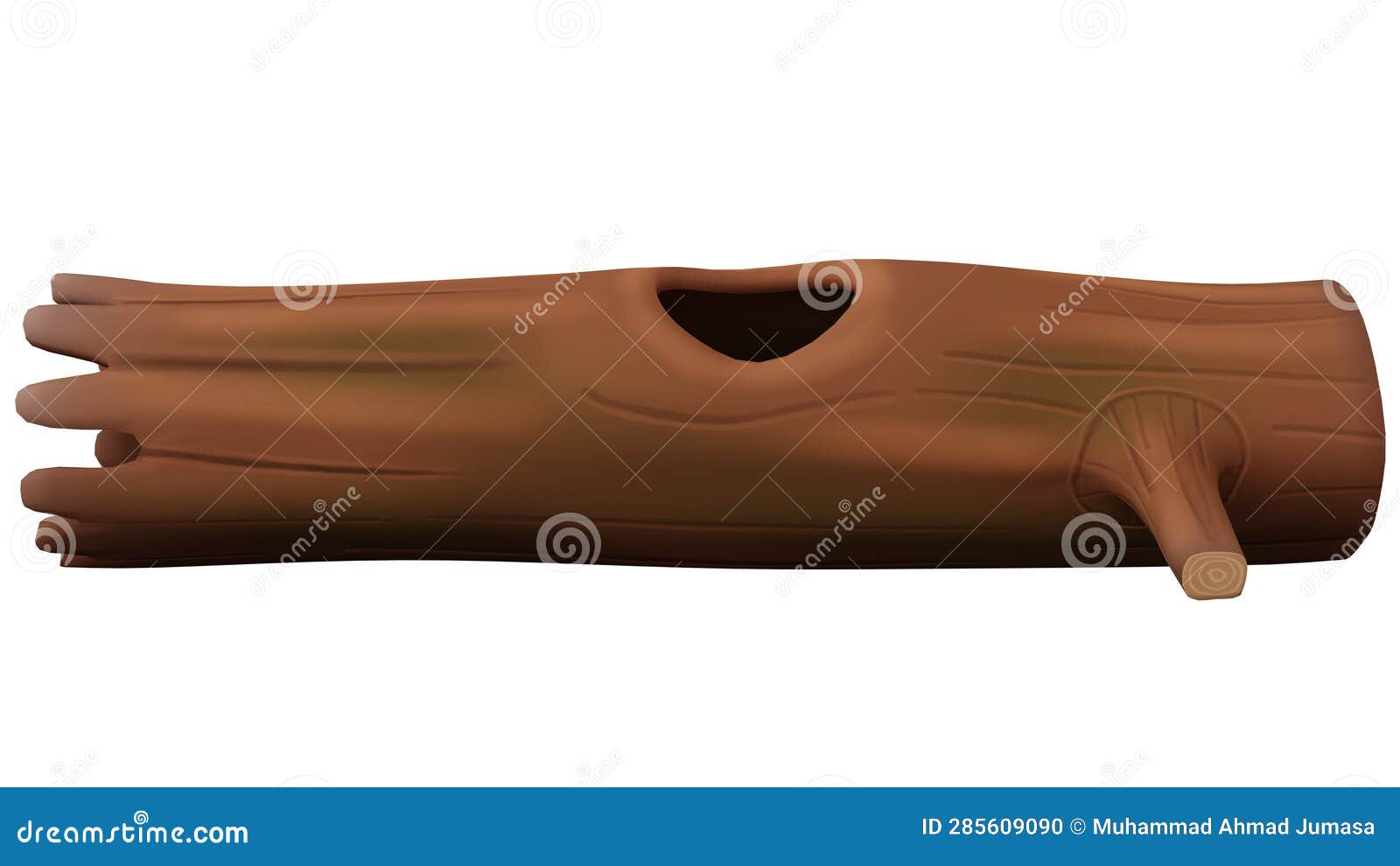 A 3D Cartoon Illustration of Tree Trunk Stock Illustration ...