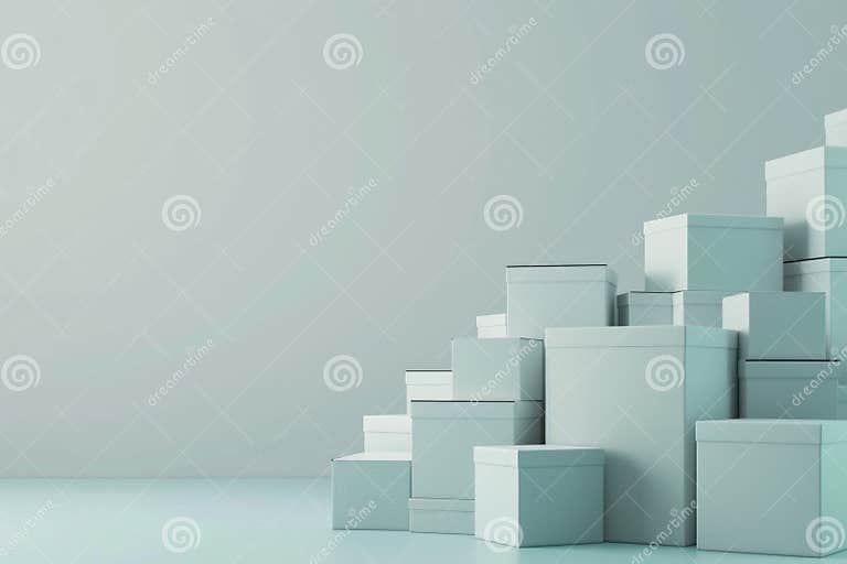 3D Cartoon Image of Stacked Empty Boxes – Ideal for Storage ...