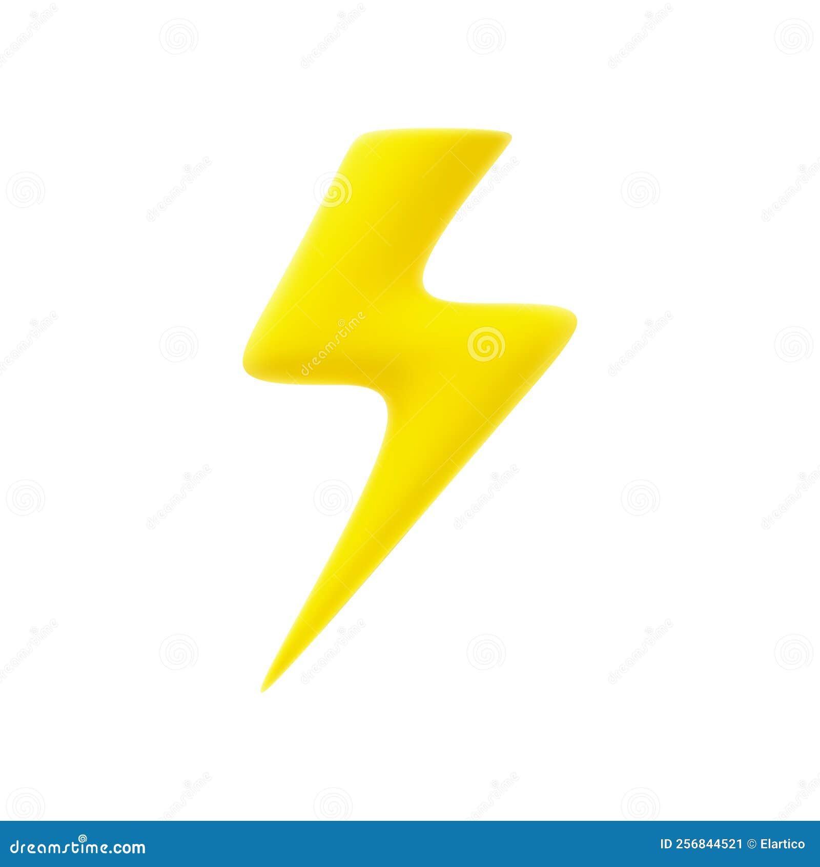 3d Cartoon Lightning Sign Isolated on White Background. Vector ...