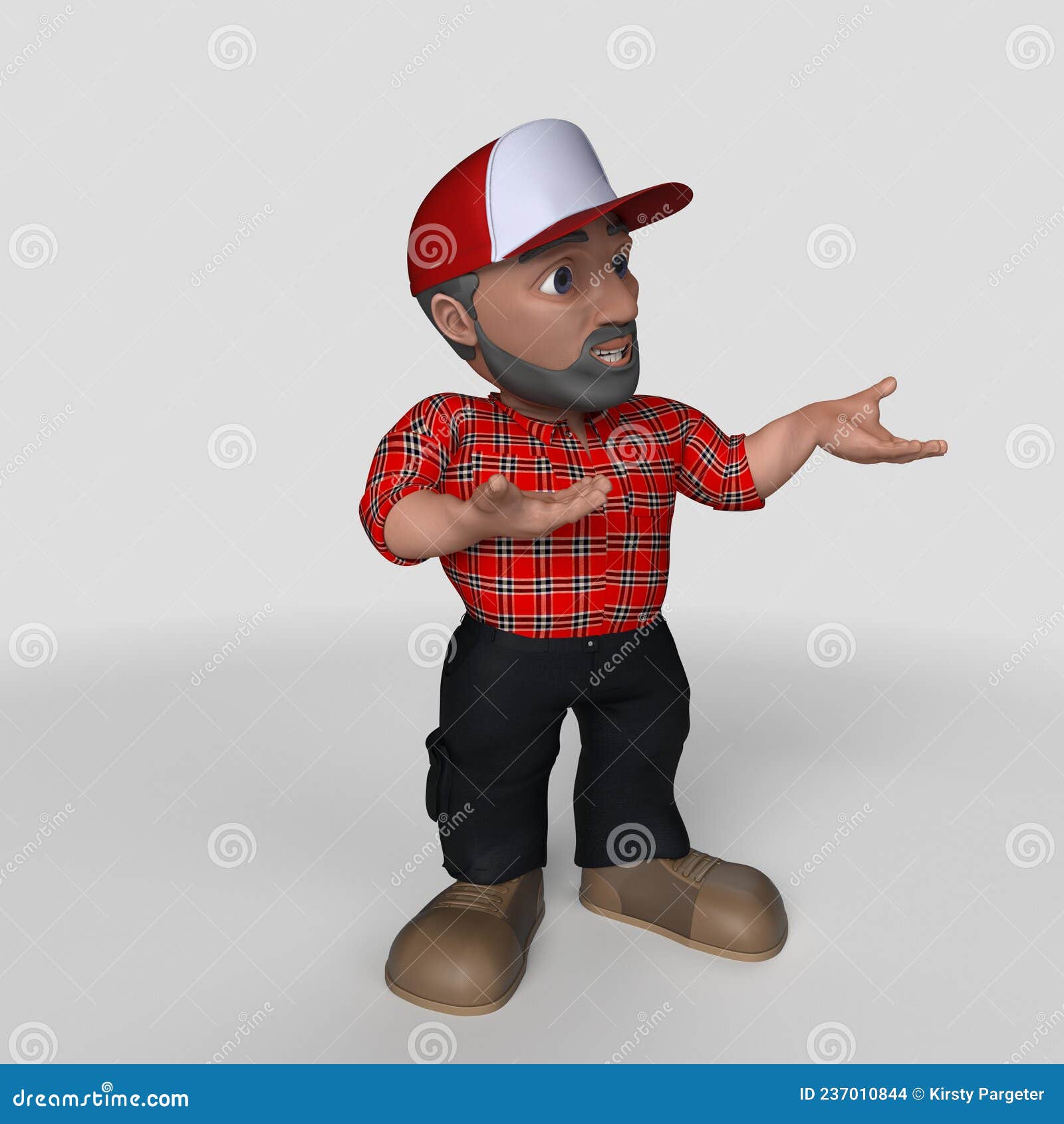 3D Cartoon Lumberjack Character Stock Illustration - Illustration of ...