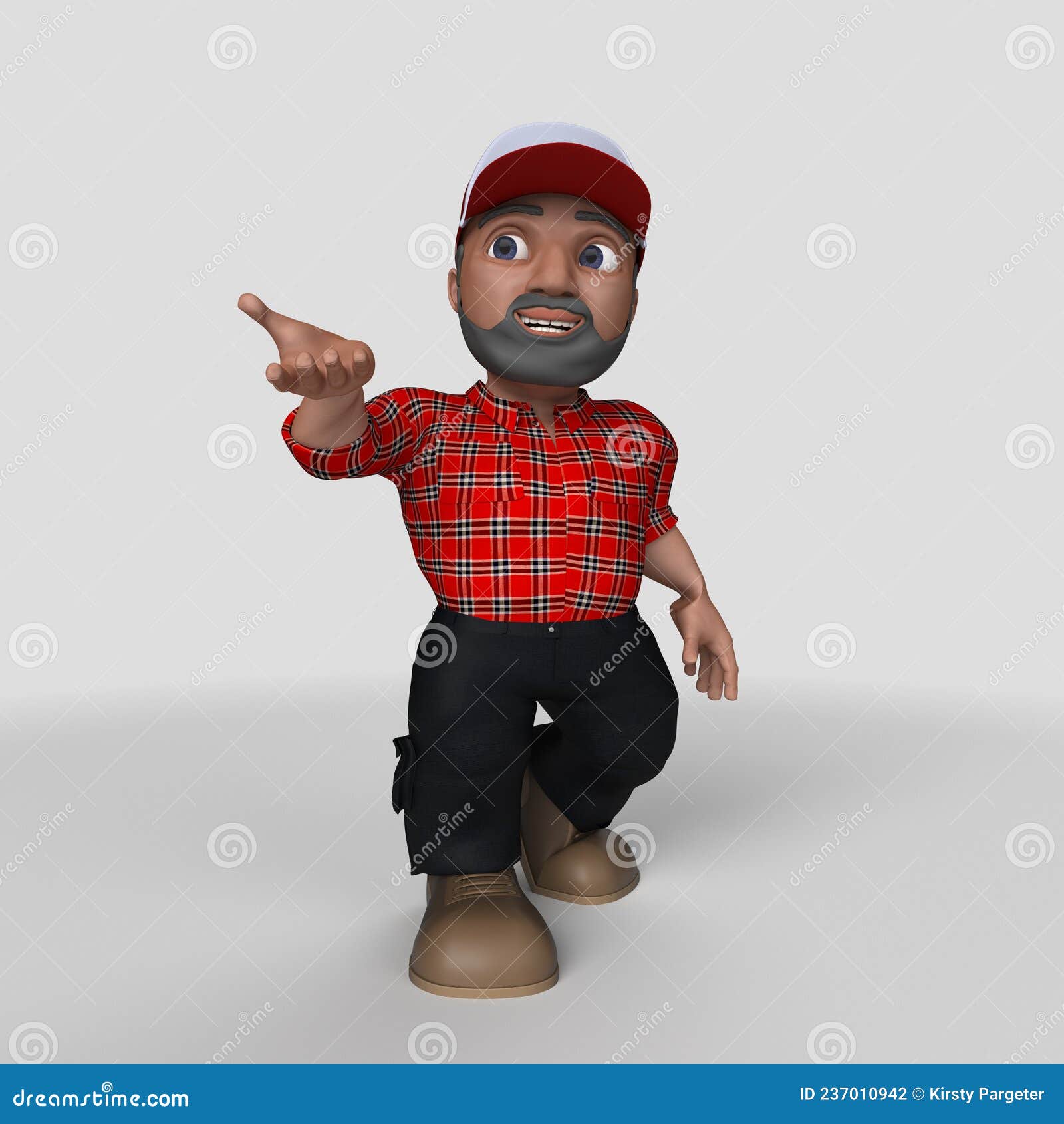 3D Cartoon Lumberjack Character Stock Illustration - Illustration of ...