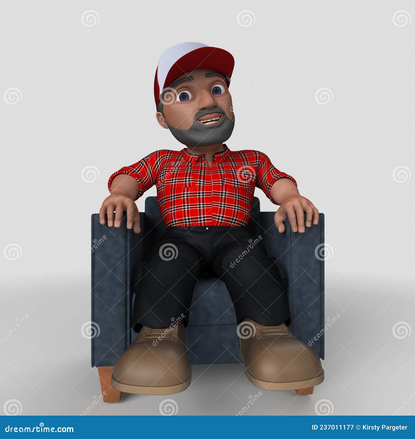 3D Cartoon Lumberjack Character Stock Illustration - Illustration of ...