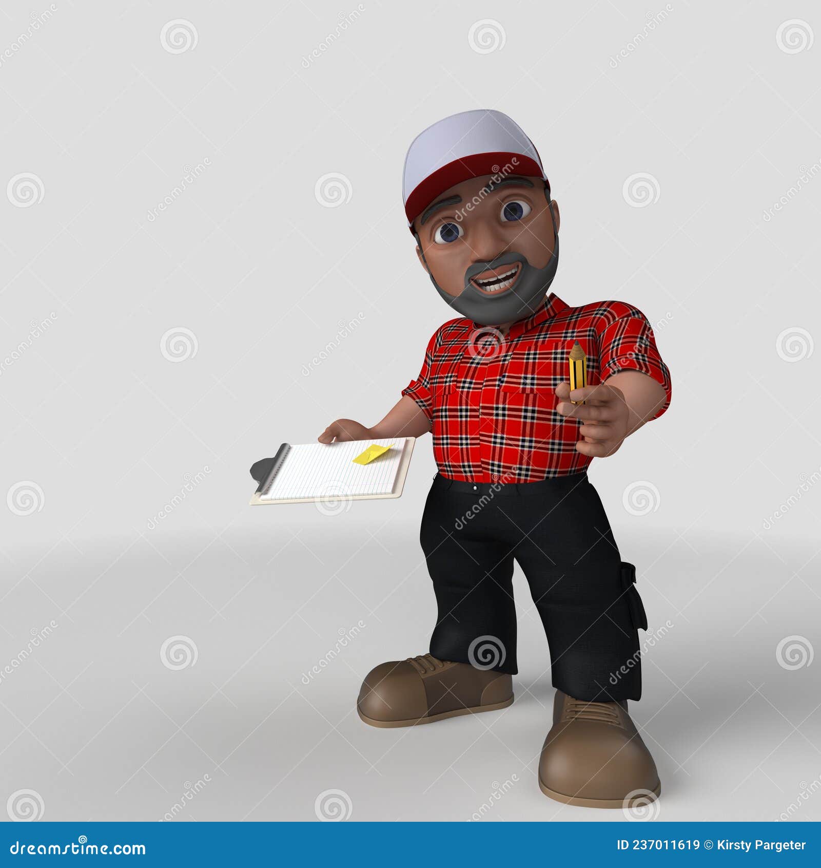 3D Cartoon Lumberjack Character Stock Illustration - Illustration of ...