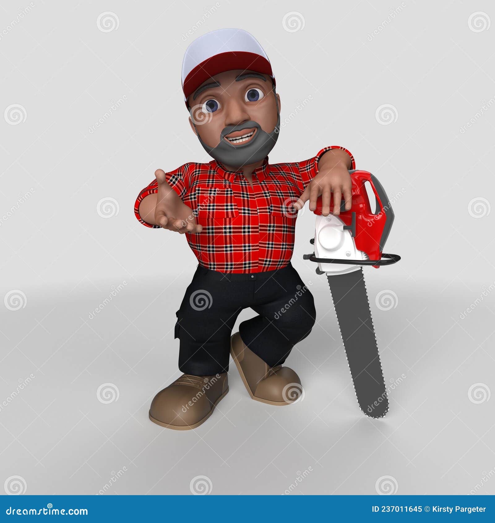 3D Cartoon Lumberjack Character Stock Illustration - Illustration of ...