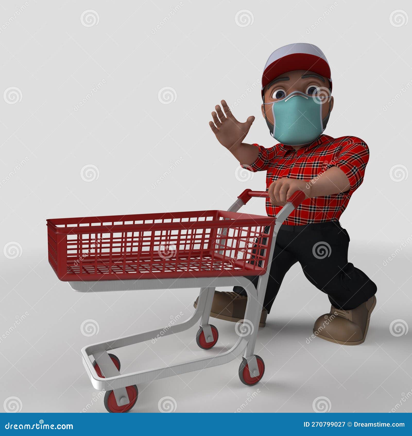 3D Cartoon Lumberjack Character Stock Illustration - Illustration of ...