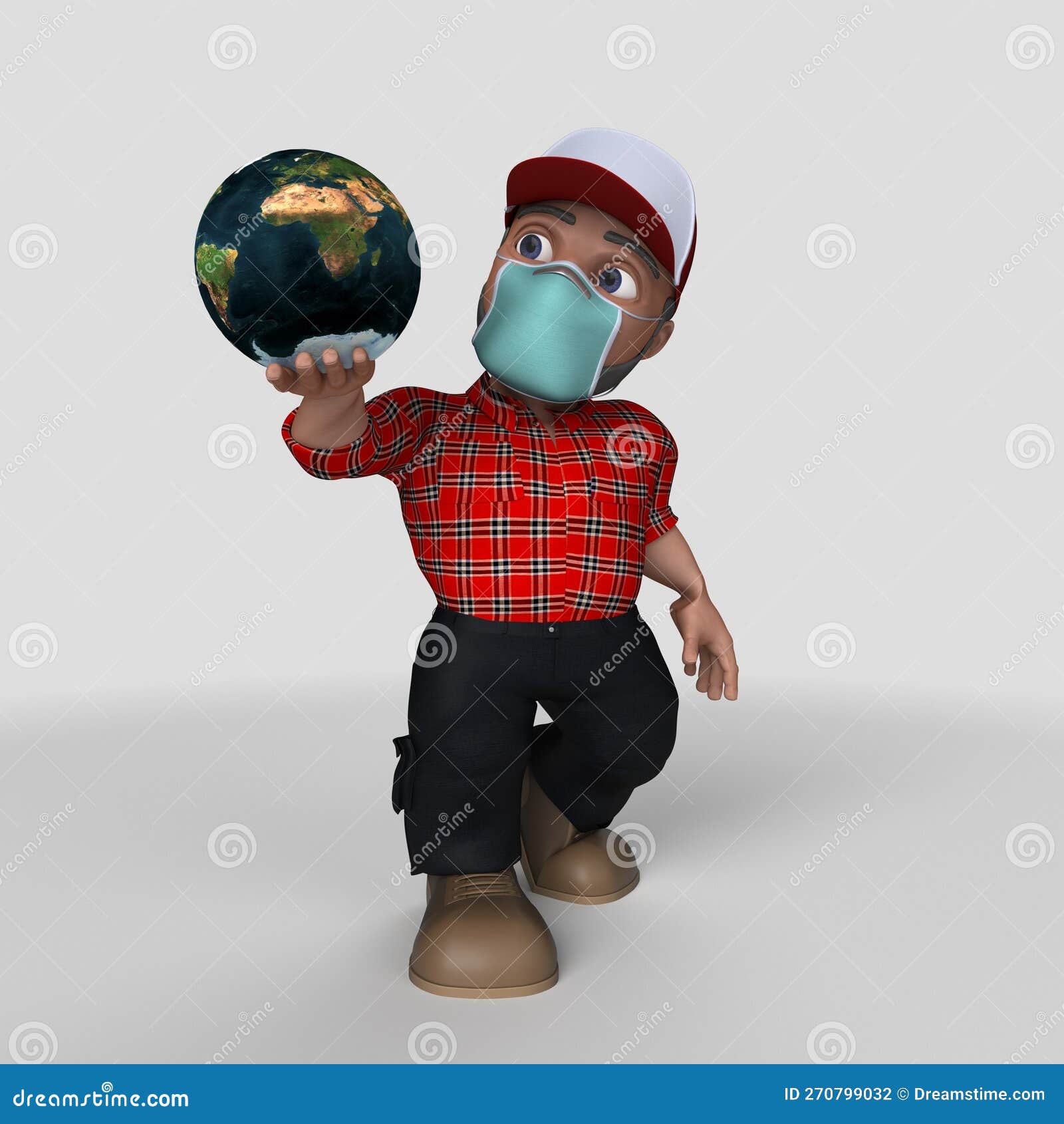 3D Cartoon Lumberjack Character Stock Illustration - Illustration of ...