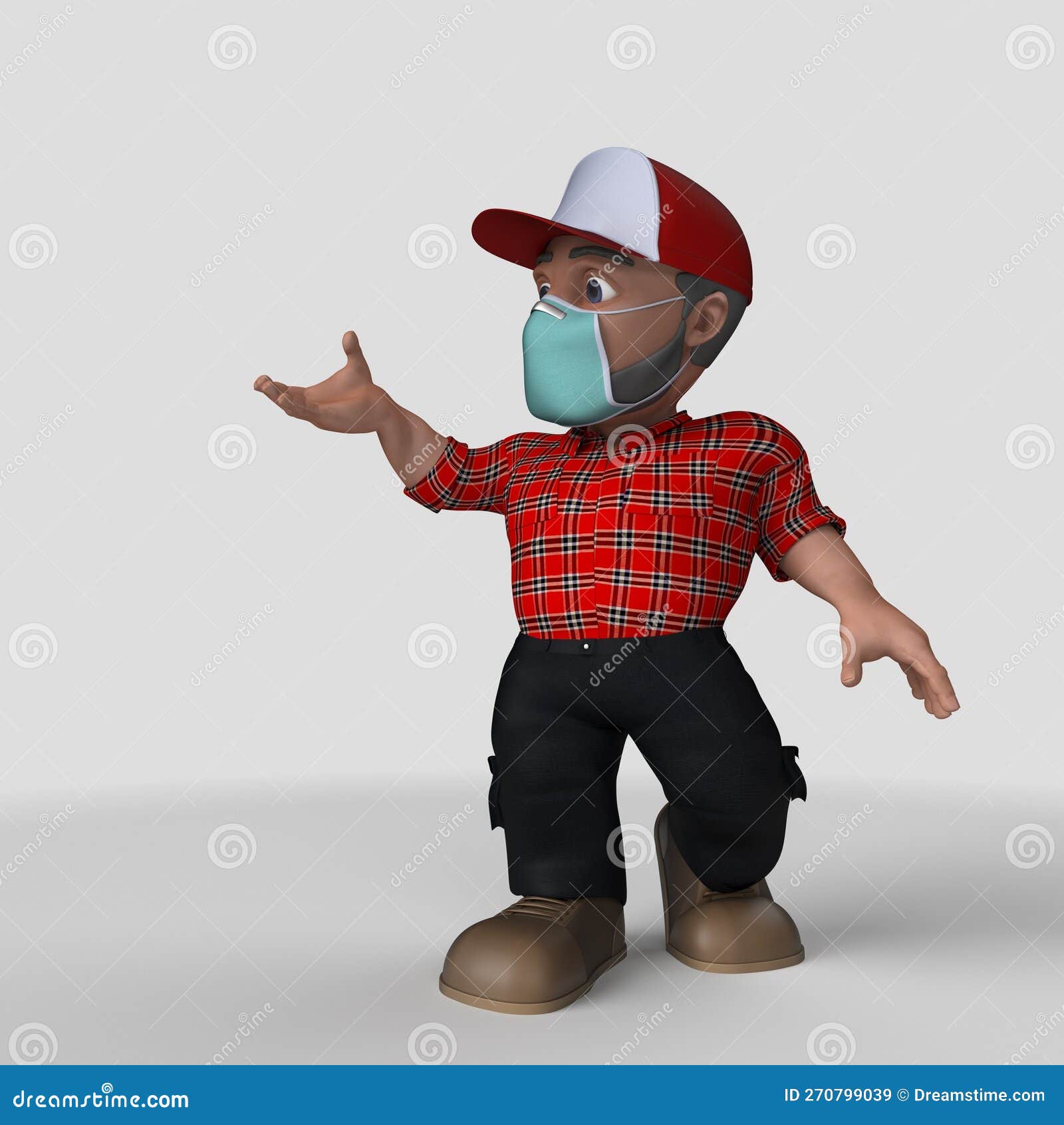 3D Cartoon Lumberjack Character Stock Illustration - Illustration of ...