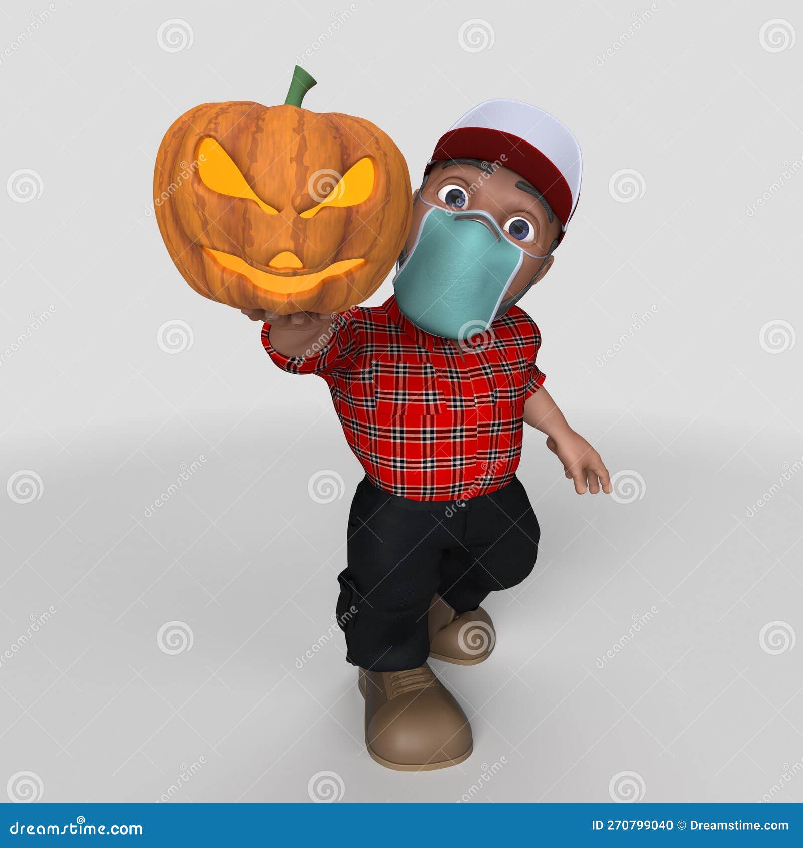 3D Cartoon Lumberjack Character Stock Illustration - Illustration of ...