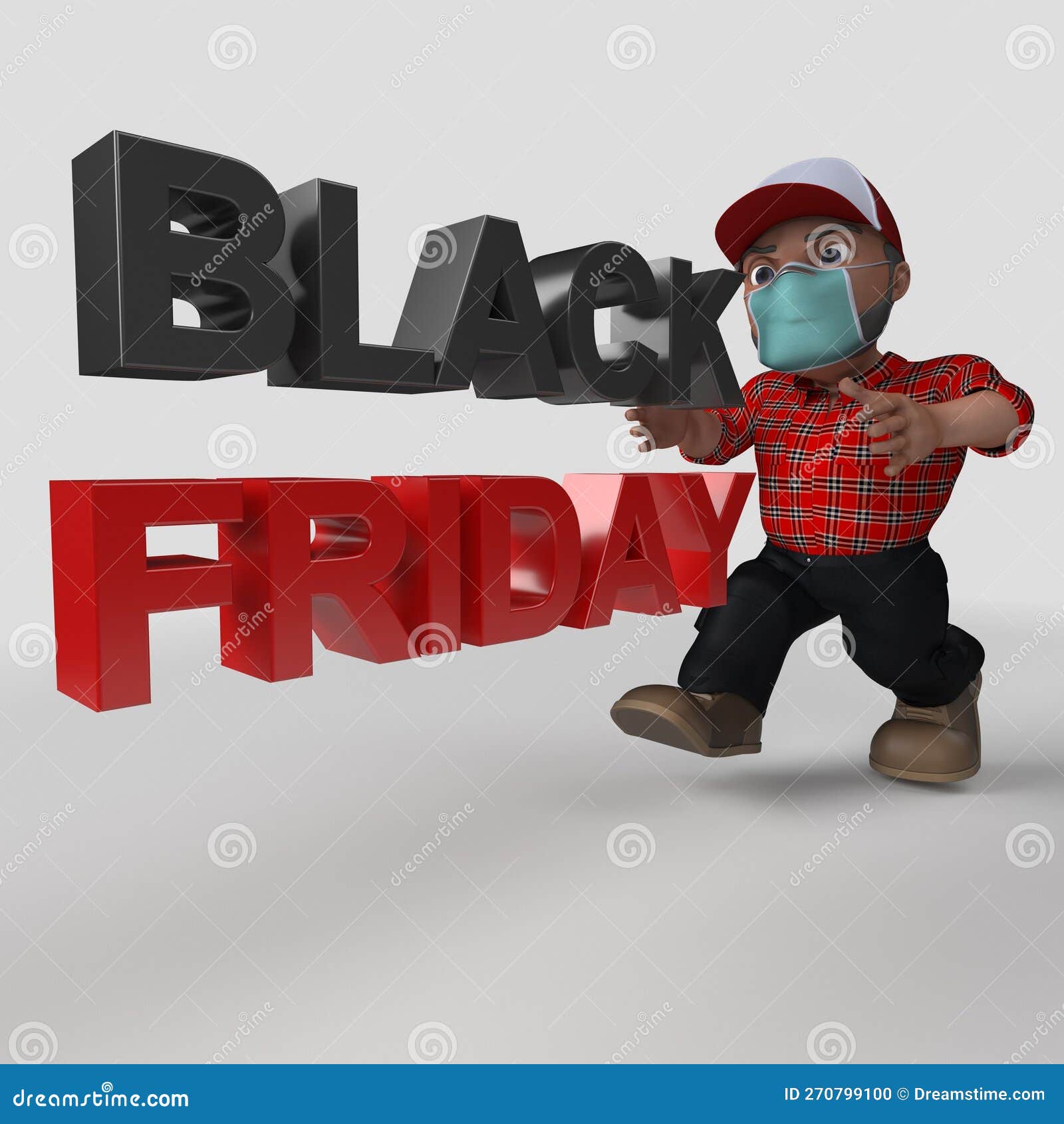 3D Cartoon Lumberjack Character Stock Illustration - Illustration of ...