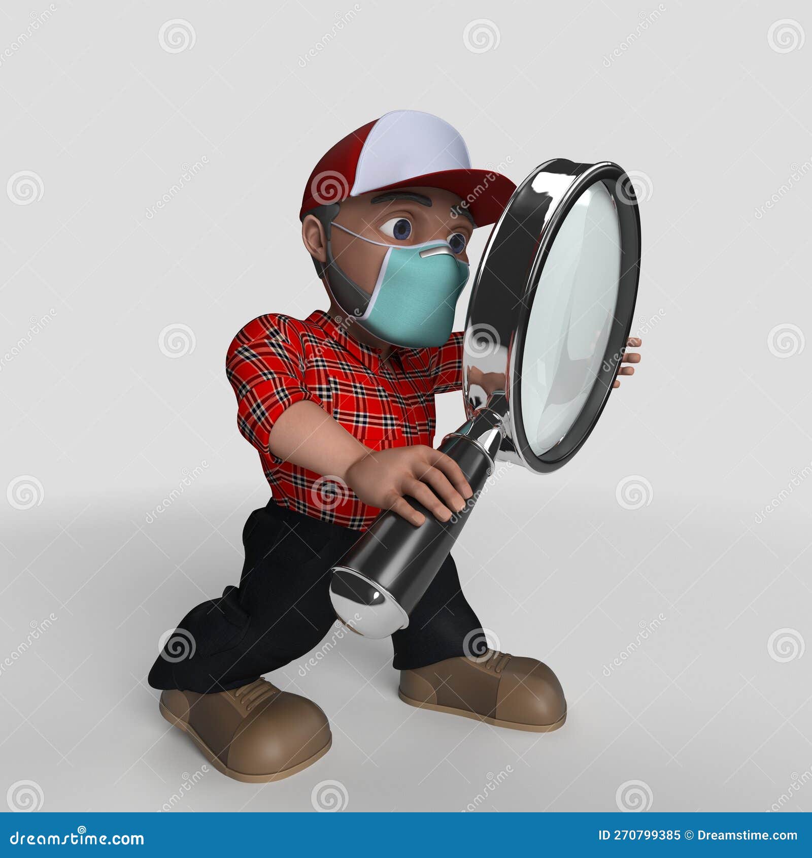 3D Cartoon Lumberjack Character Stock Illustration - Illustration of ...