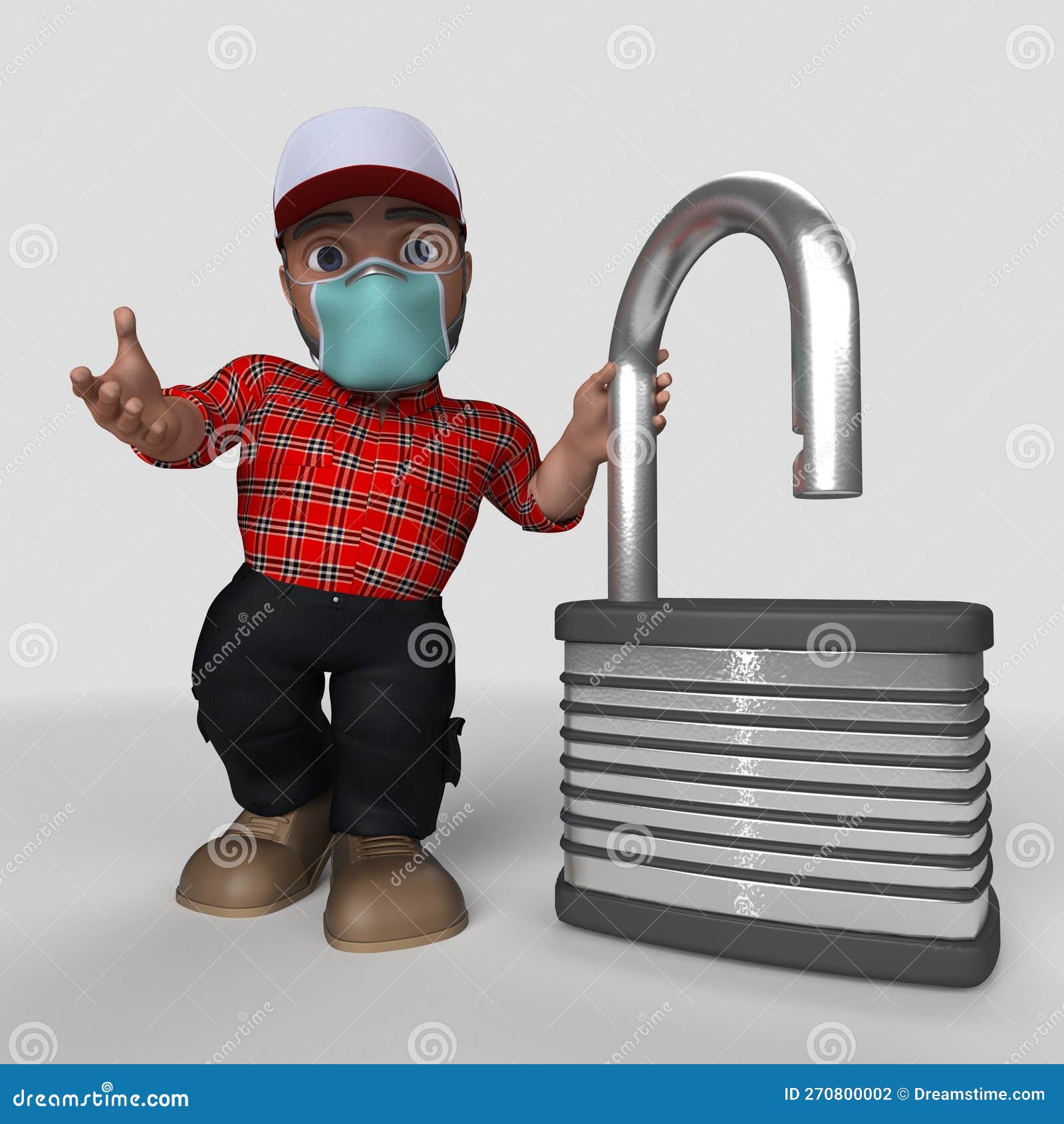 3D Cartoon Lumberjack Character Stock Illustration - Illustration of ...