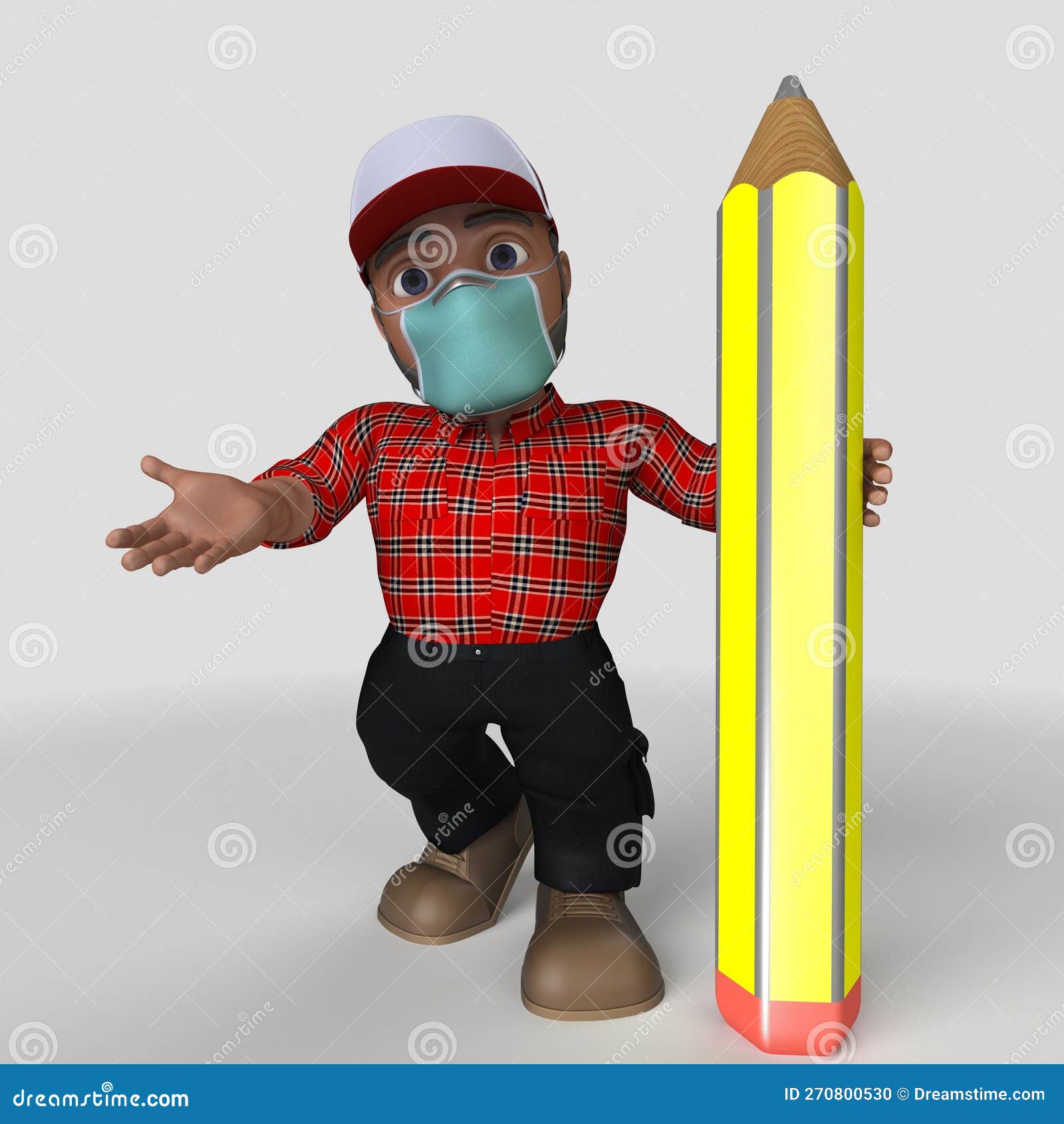 3D Cartoon Lumberjack Character Stock Illustration - Illustration of ...