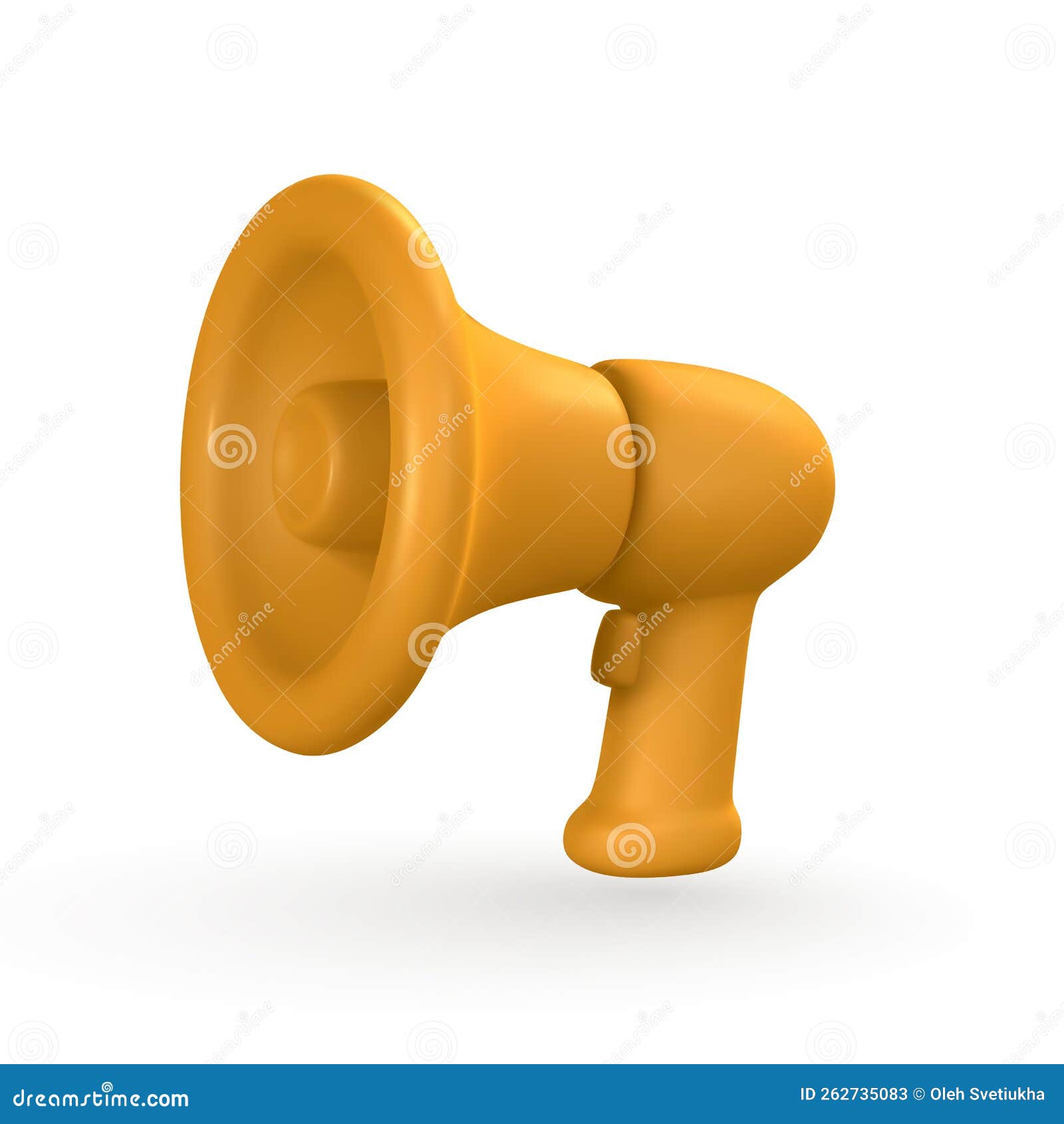 3d Cartoon Megaphone. Speaking Trumpet Stock Vector - Illustration of ...