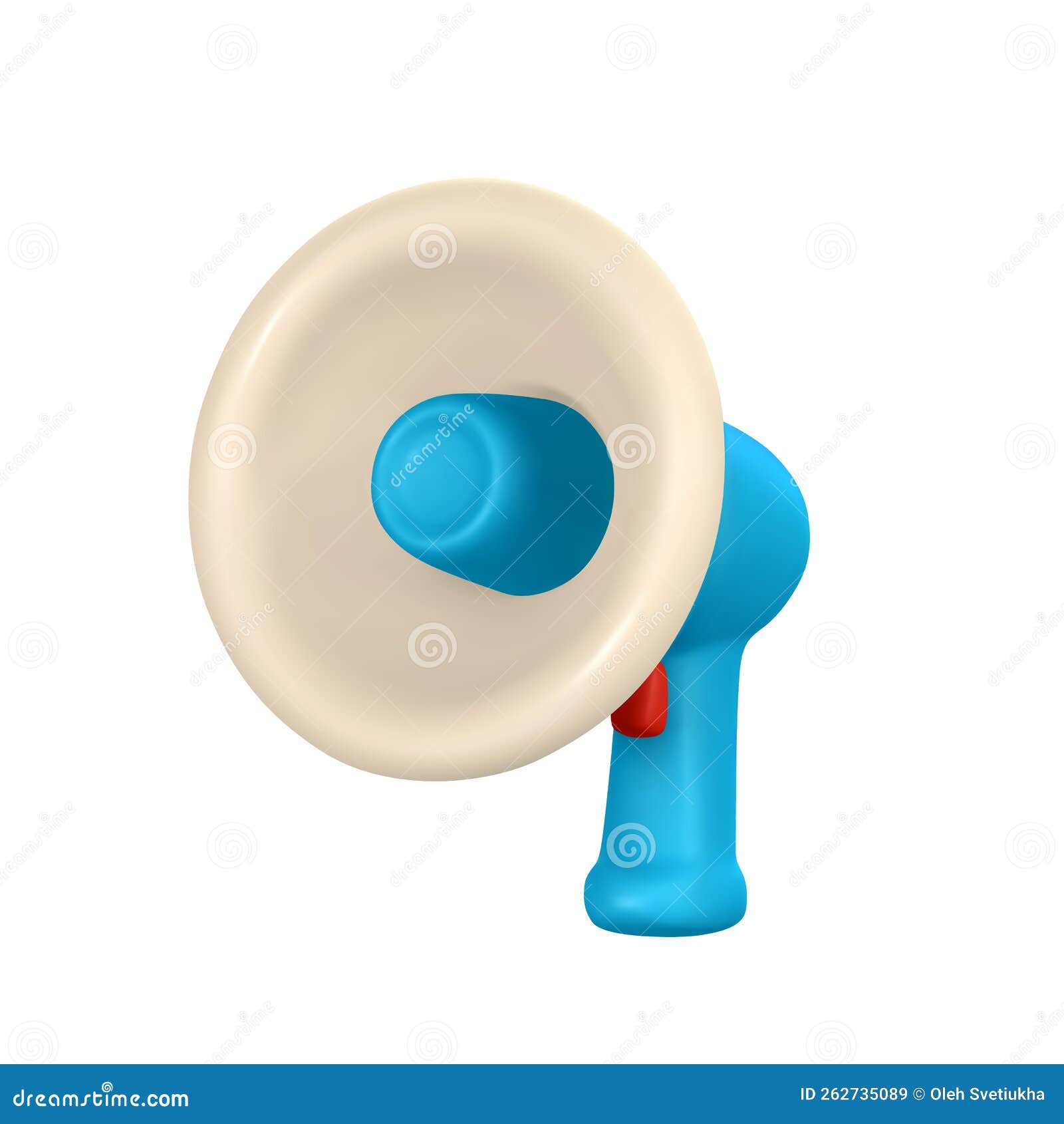 3d Cartoon Megaphone. Speaking Trumpet Stock Vector - Illustration of ...