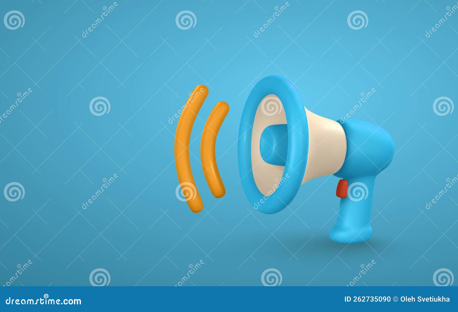 3d Cartoon Megaphone. Speaking Trumpet Stock Vector - Illustration of ...