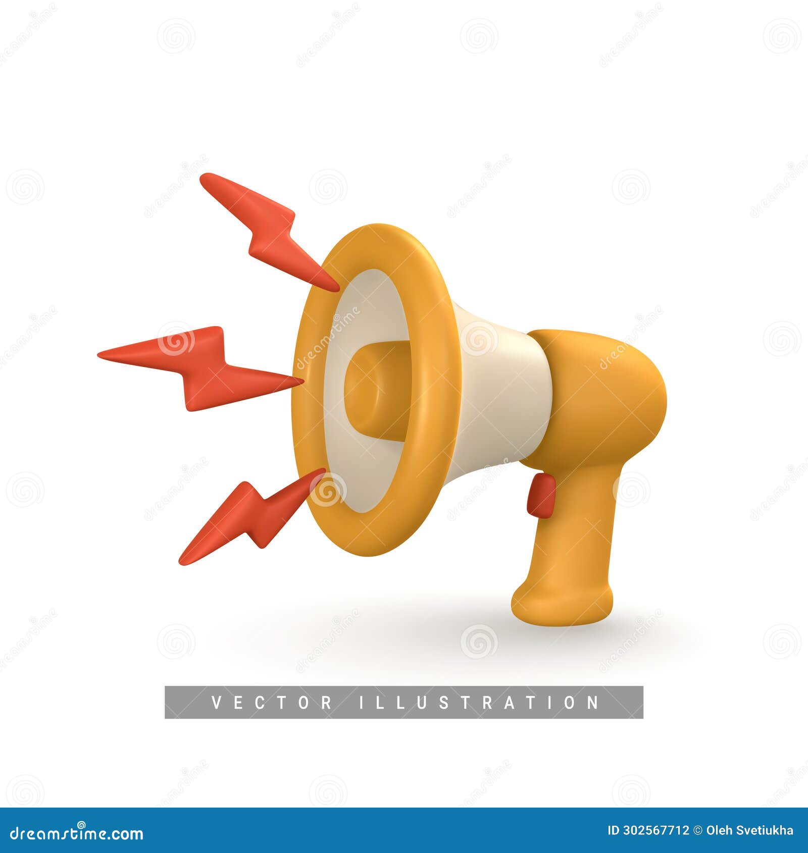 Cartoon Man With Megaphone And Calligram Heart Vector Illustration ...