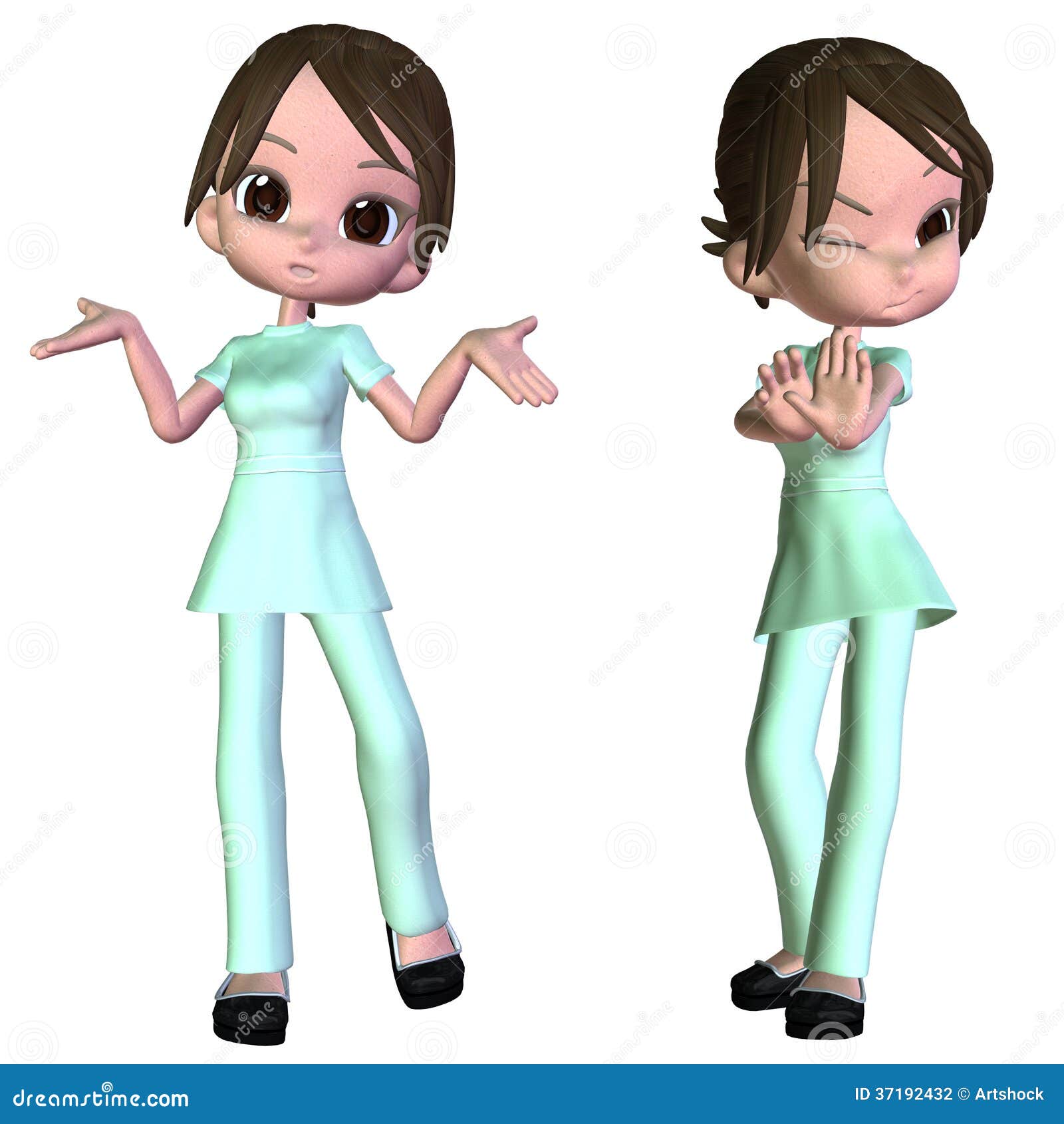 3d Cartoon nurse stock illustration. Illustration of nurse - 37192432