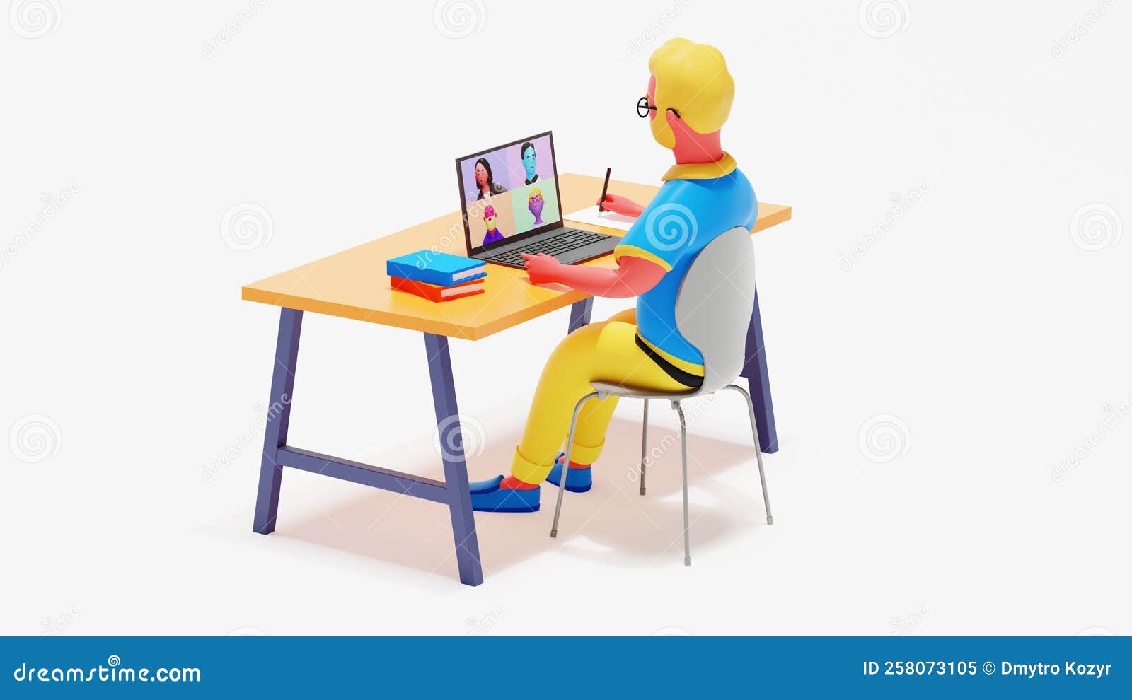 3d Cartoon Render. Study Online Course, Learning New Skill from ...