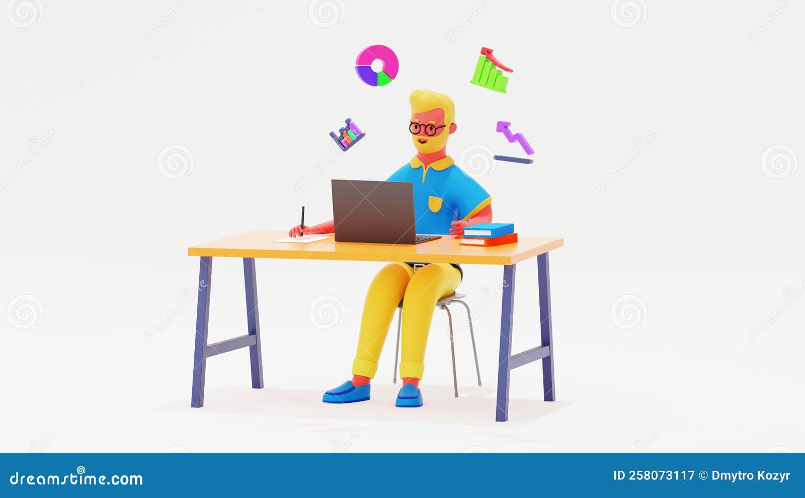 3d Cartoon Render. Study Online Course, Learning New Skill from ...