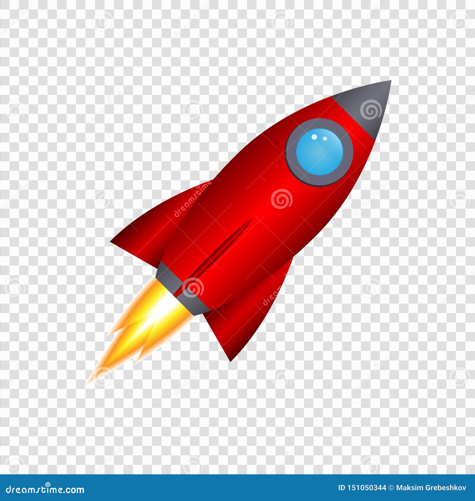 Cartoon Rocket Taking Off And Crash Vector Graphic Illustration ...