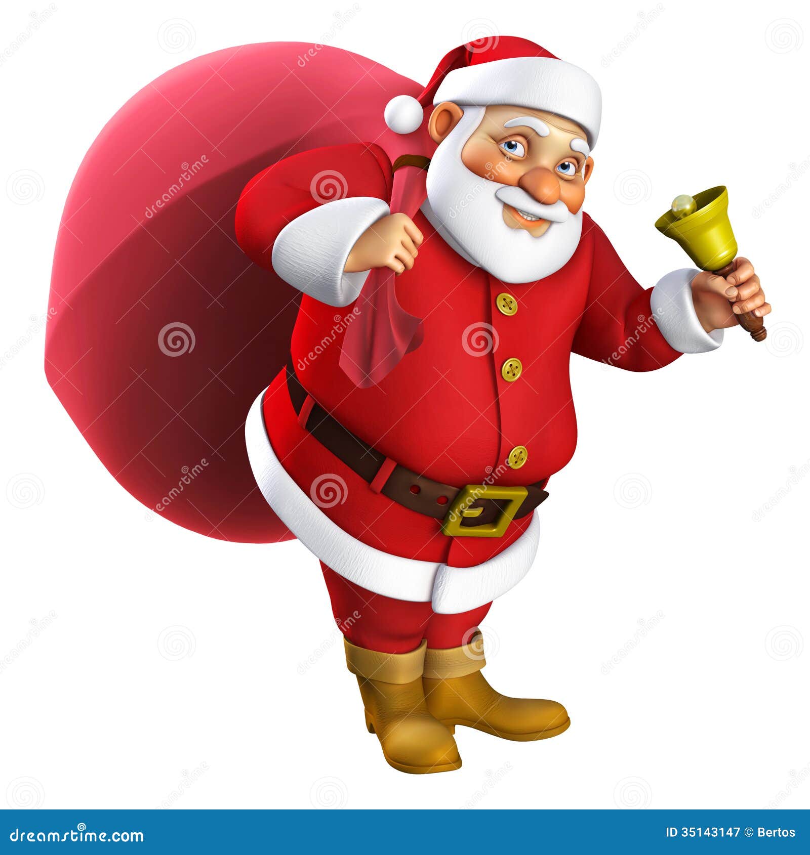 3d cartoon santa stock illustration. Illustration of characters - 35143147