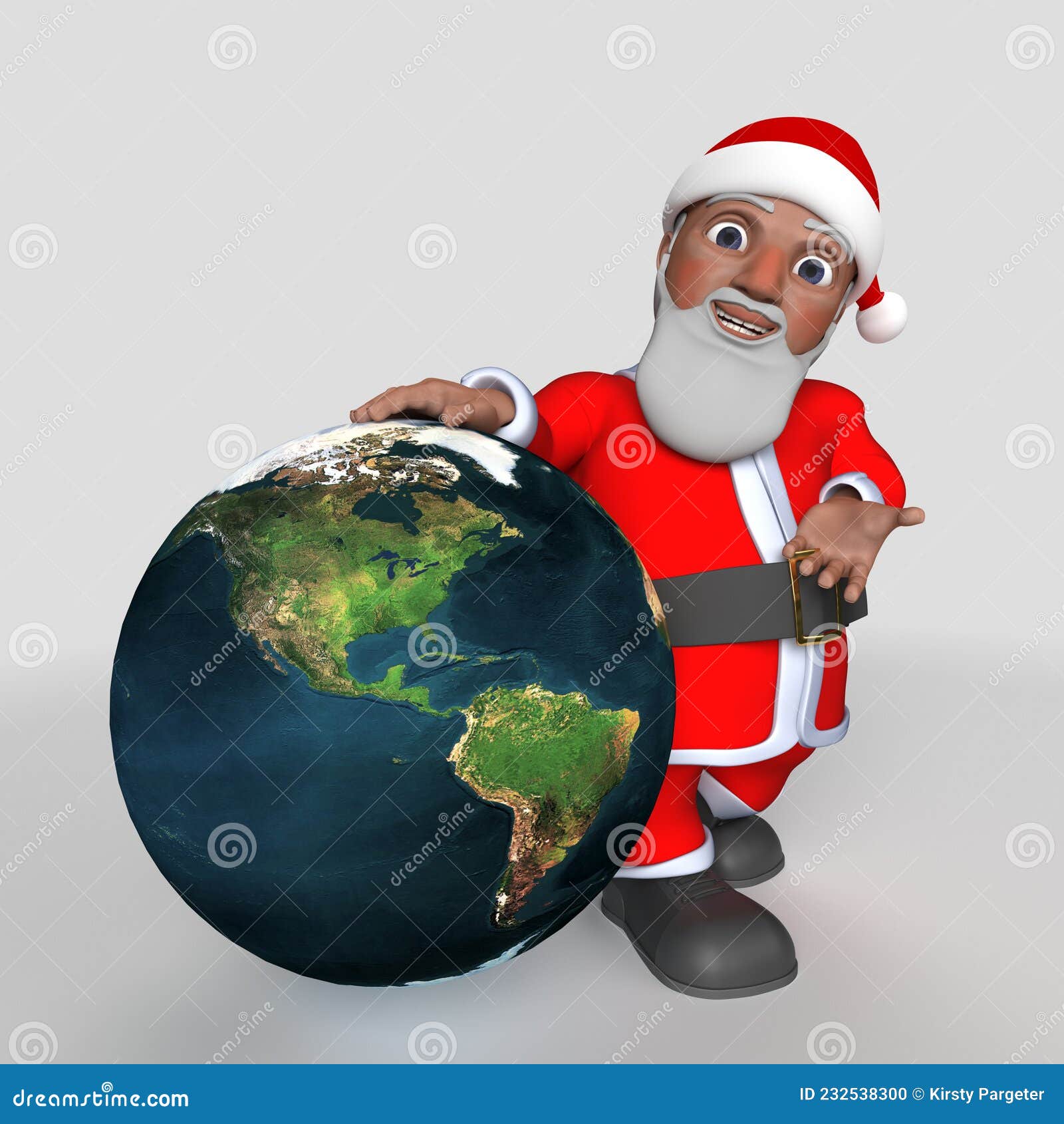 3D Cartoon Santa Claus Character Stock Illustration - Illustration of ...
