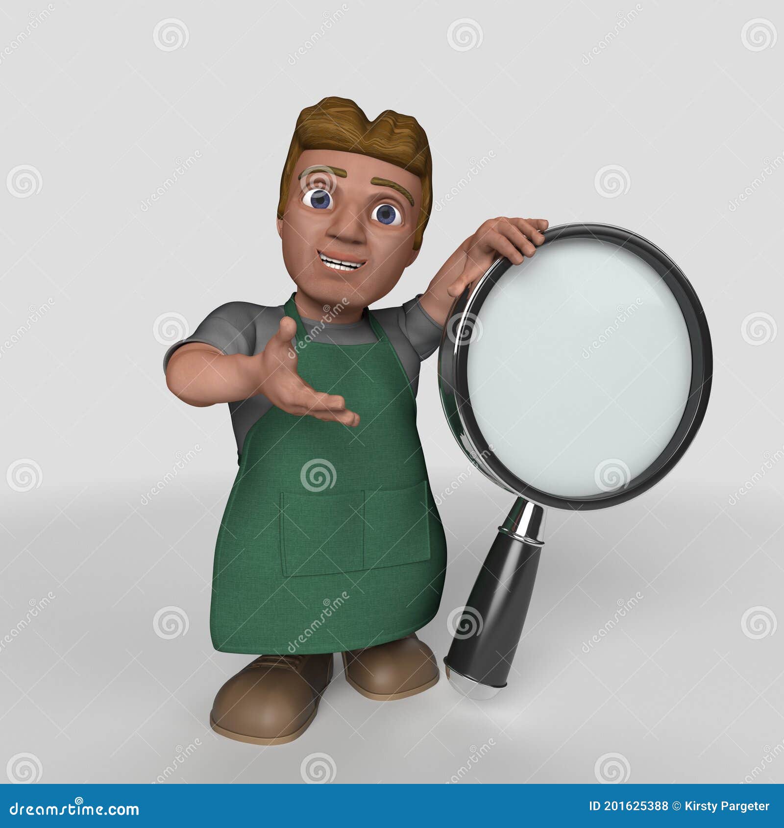 3D Cartoon Shop Keeper Character Stock Illustration - Illustration of ...