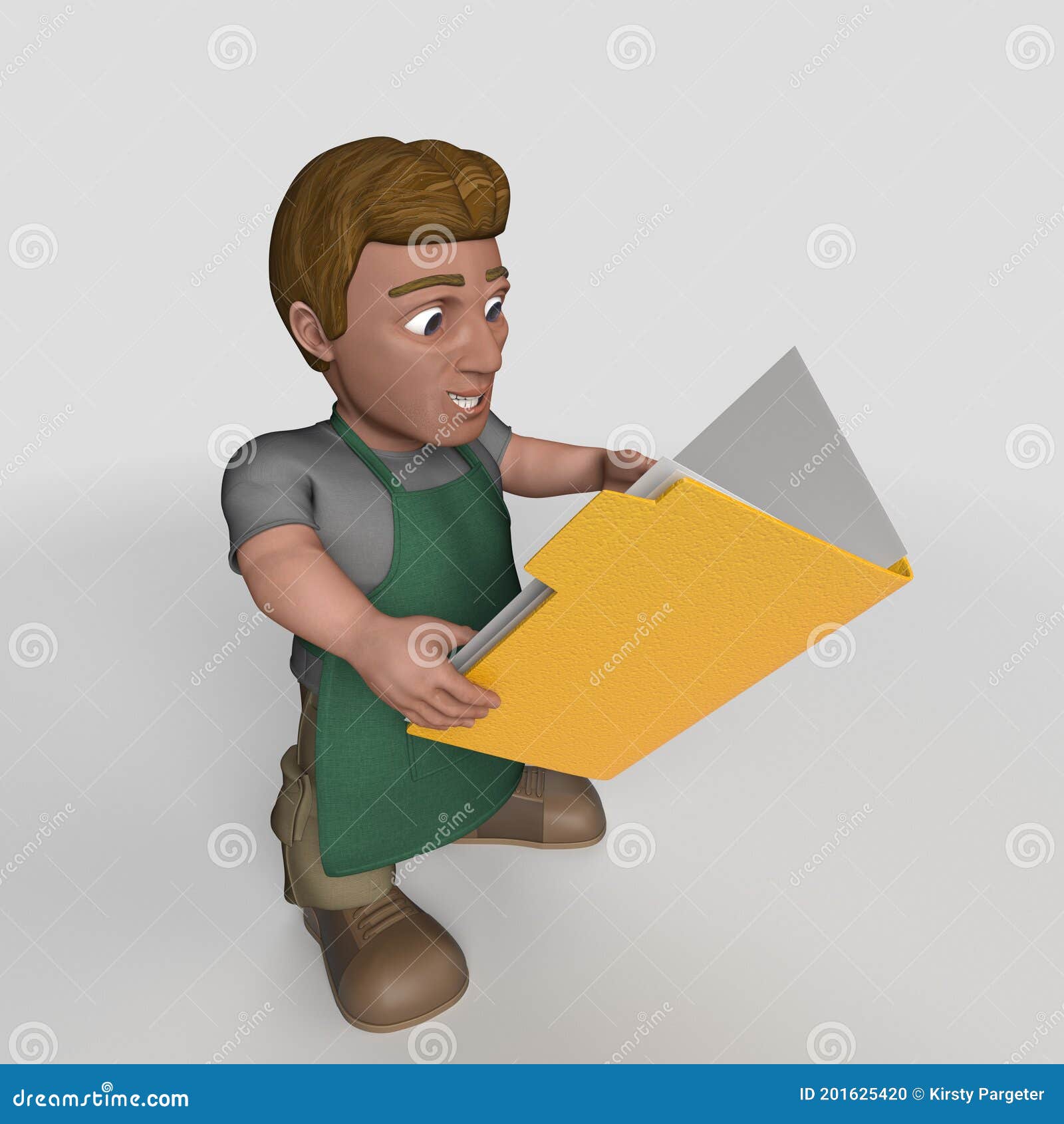 3D Cartoon Shop Keeper Character Stock Illustration - Illustration of ...