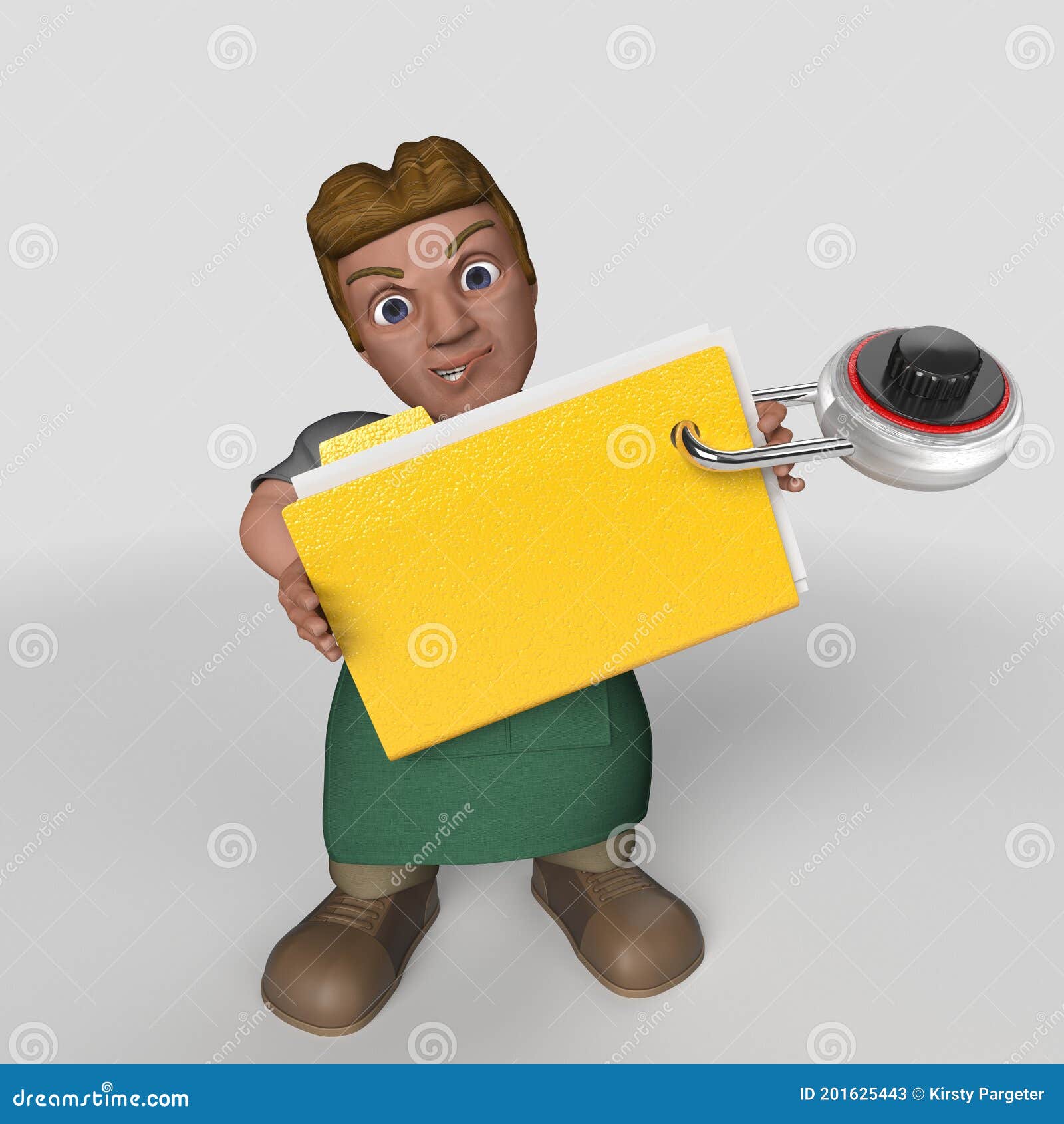 3D Cartoon Shop Keeper Character Stock Illustration - Illustration of ...