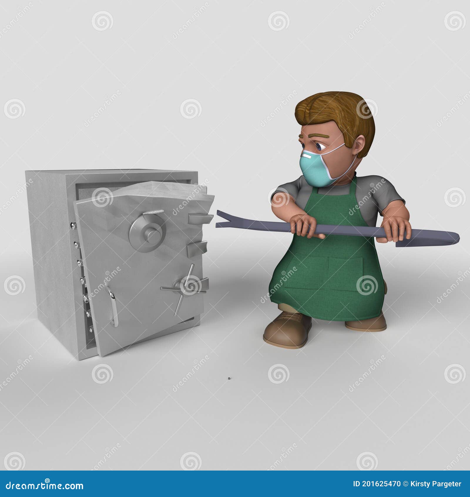 3D Cartoon Shop Keeper Character Stock Illustration - Illustration of ...