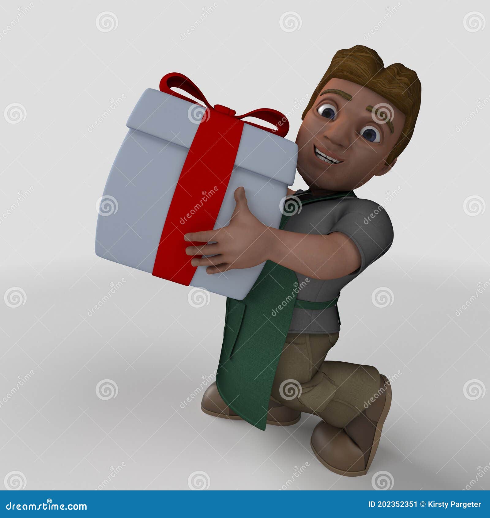 3D Cartoon Shop Keeper Character Stock Illustration - Illustration of ...